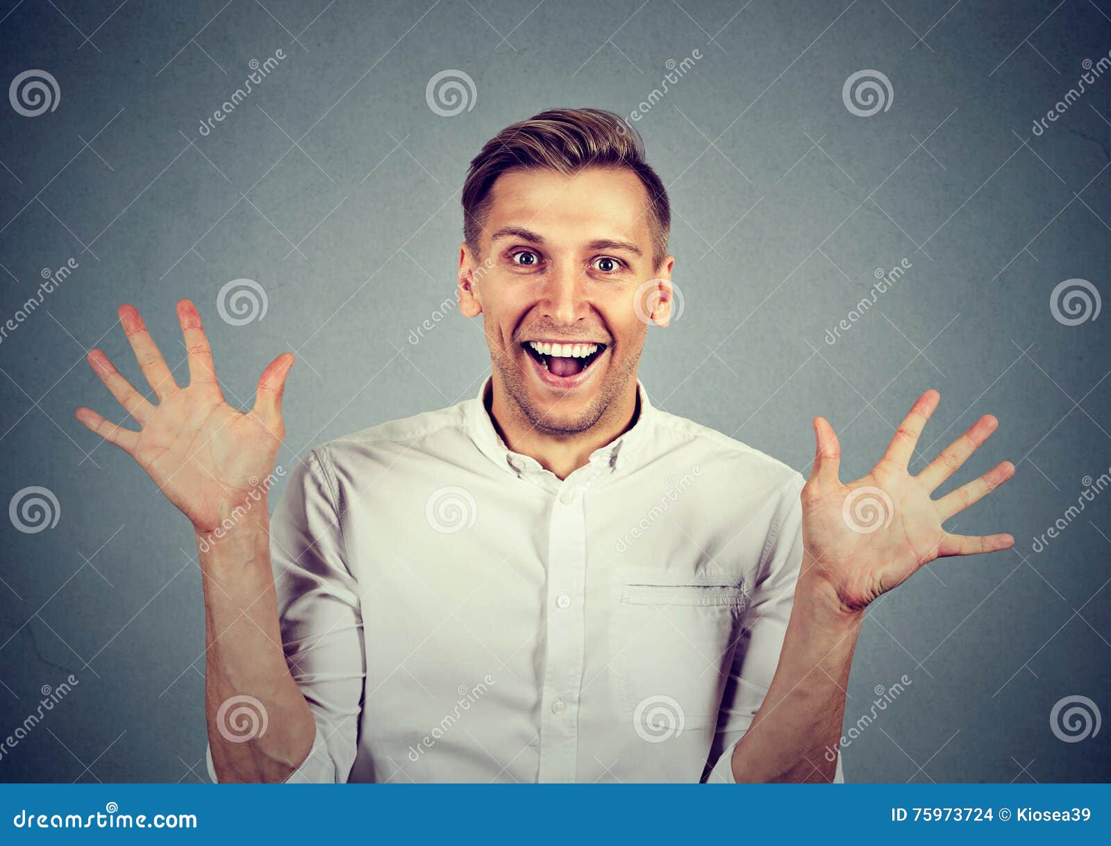 Happy Handsome Man of His Success Stock Photo - Image of conquer, shout ...