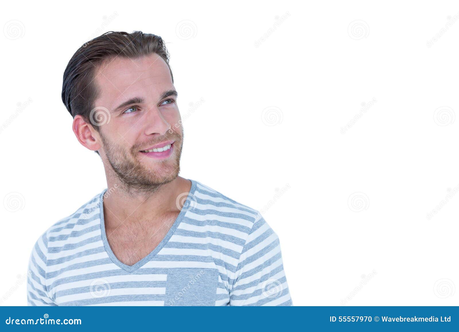Happy Handsome Man Looking Away Stock Photo - Image of cheerful, relax ...