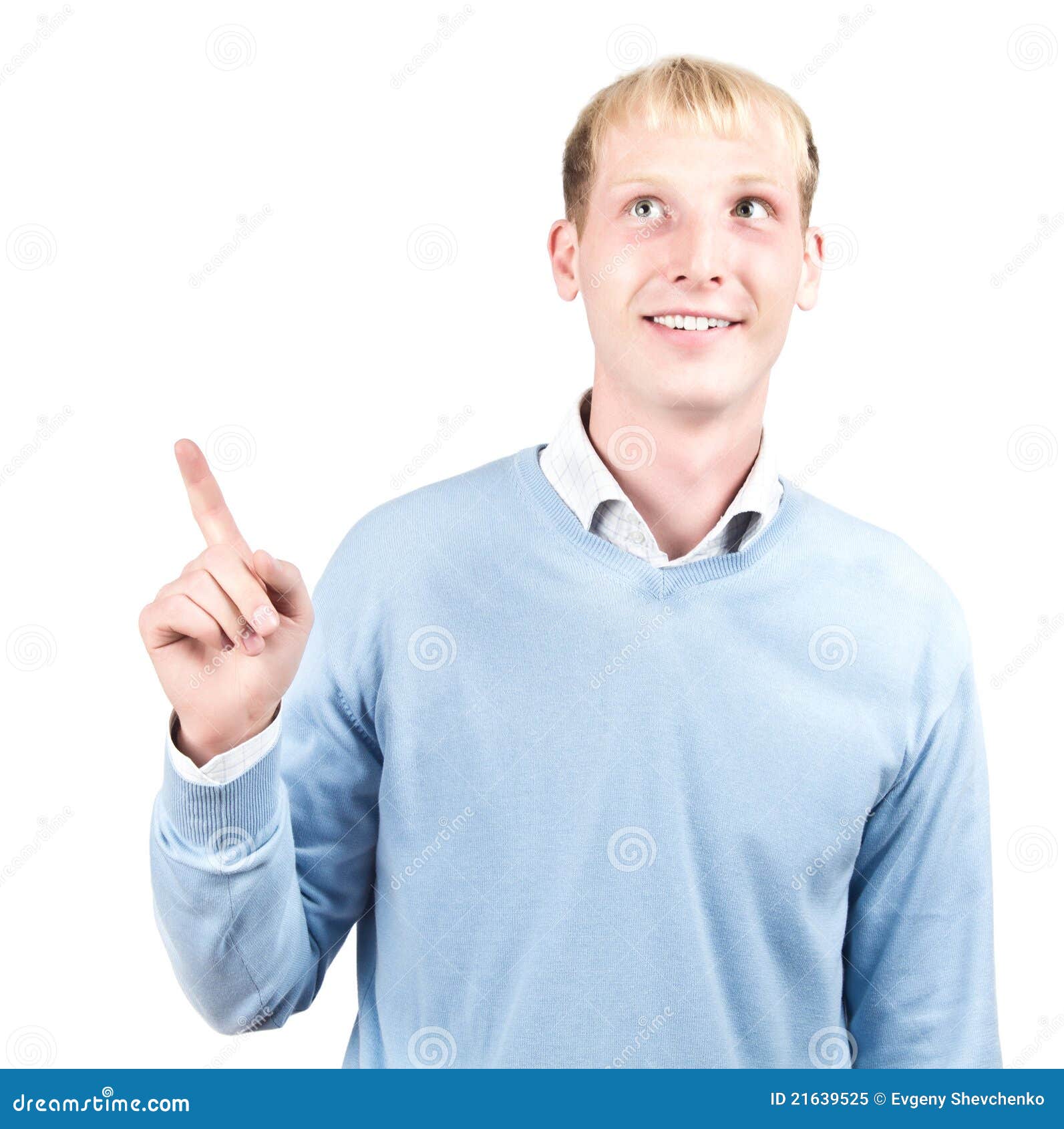 Happy Handsome Man Pointing Stock Image Image Of Happiness