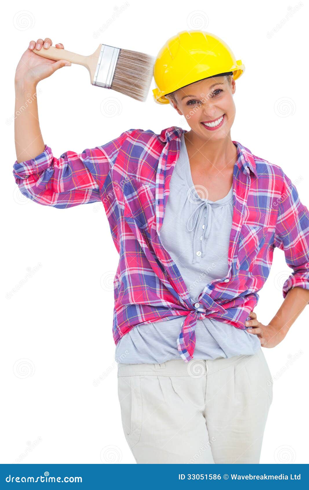 Happy Handy Woman Looking at Camera Stock Photo - Image of beautiful ...