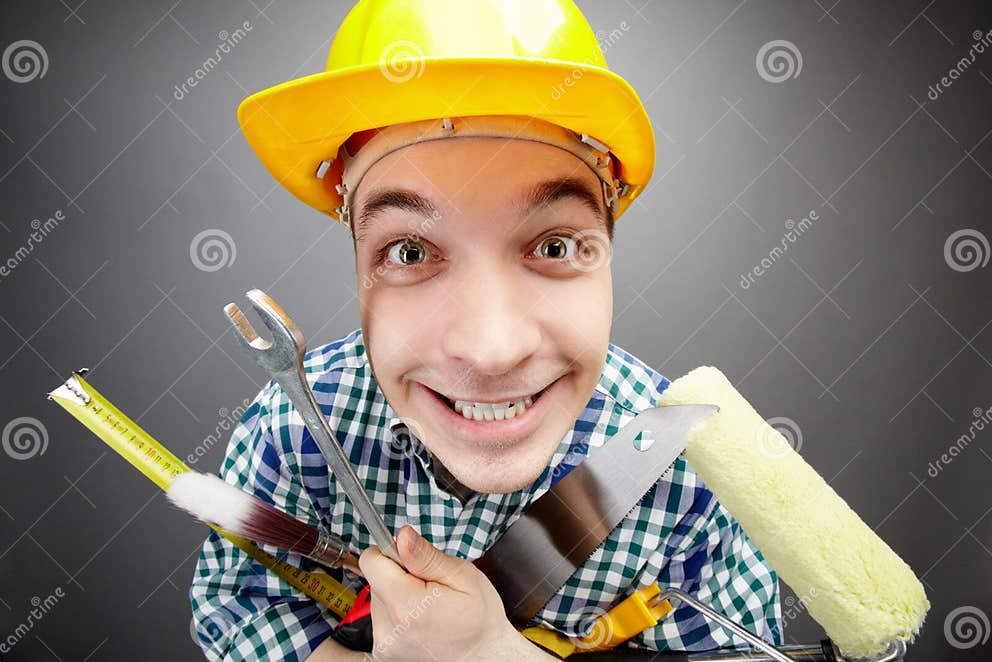 Happy handyman stock image. Image of happy, masculine - 20095759
