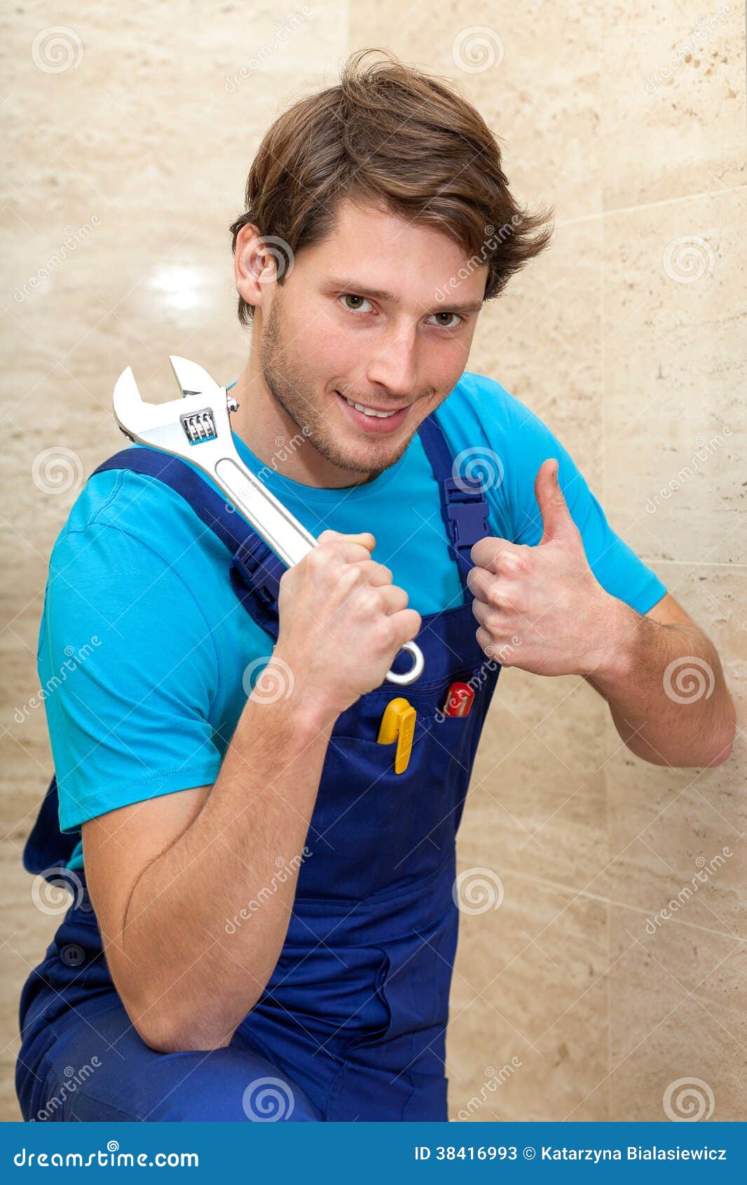 Happy handyman stock image. Image of handsome, care, broken - 38416993