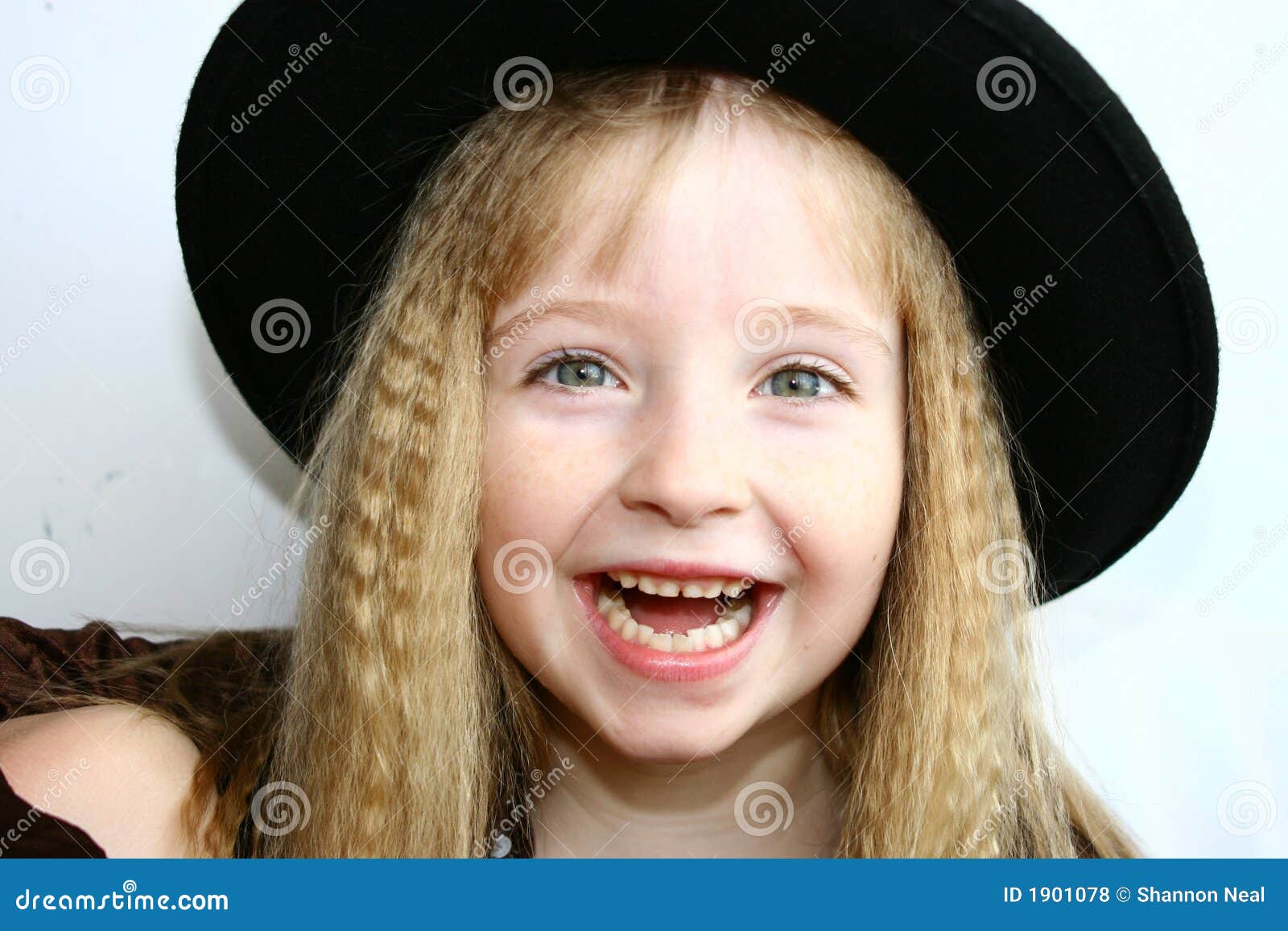 Happy hat girl stock photo. Image of giggle, teeth, blonde - 1901078