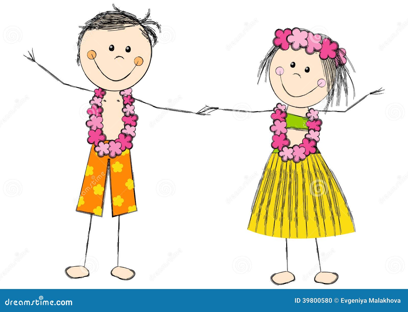 Happy Hawaii Girl Vector Illustration | CartoonDealer.com #39800752