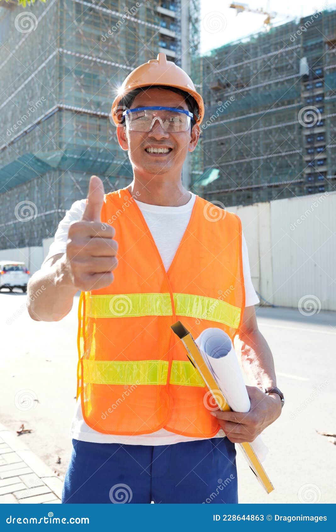 Head Engineer Showing Thumbs-up Stock Image - Image of success, finish ...