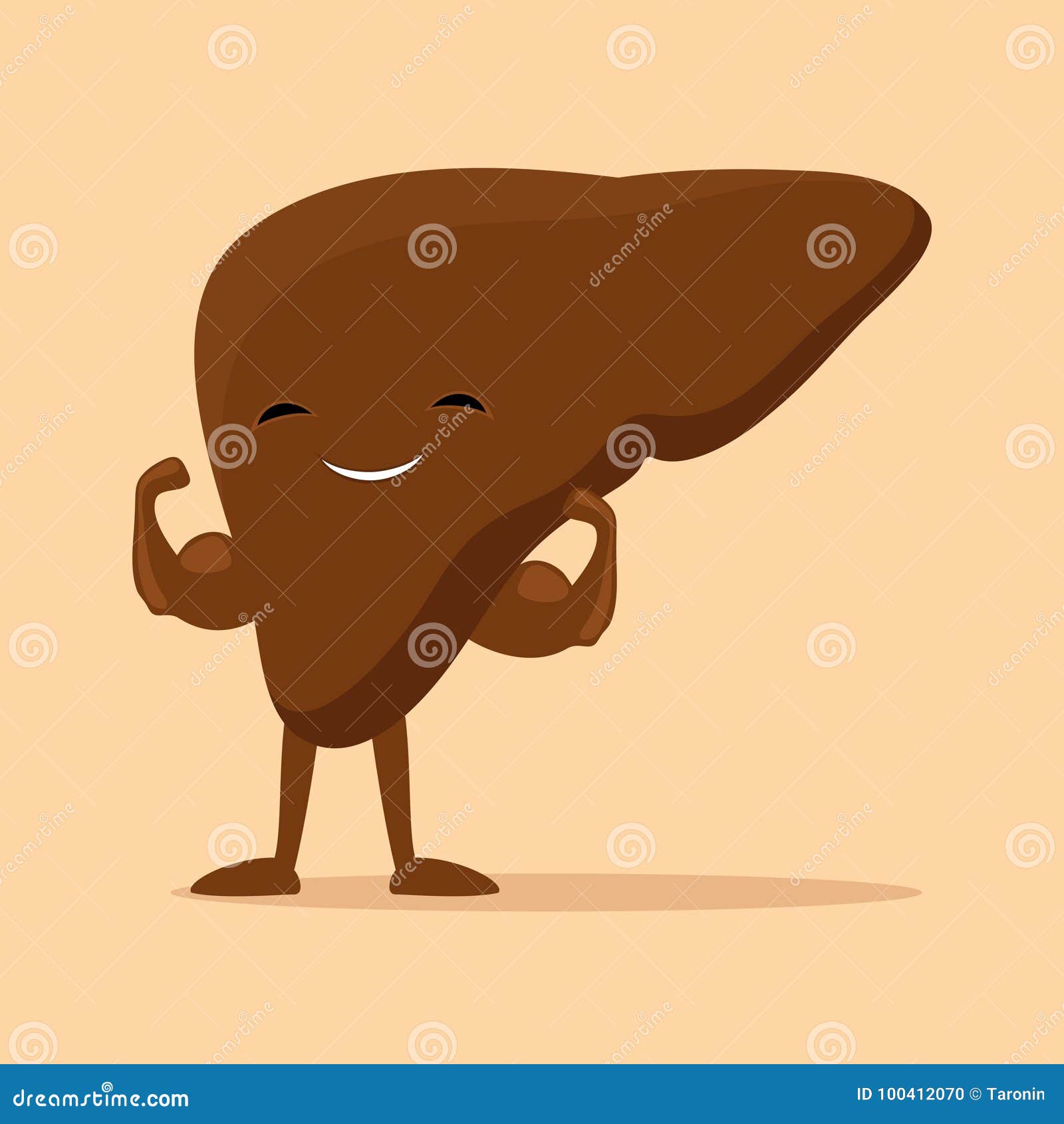 Happy healthy liver. stock vector. Illustration of decoration - 100412070