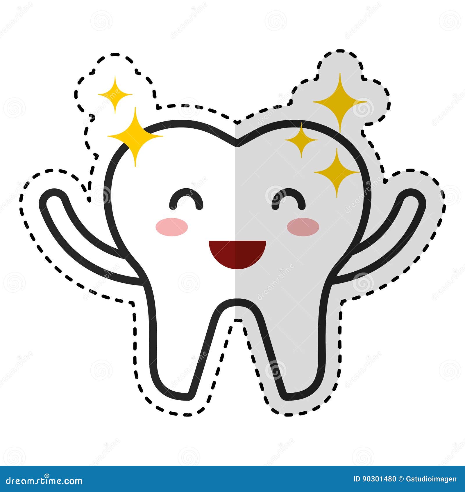 Happy Healthy Tooth Character Icon Stock Vector - Illustration of ...