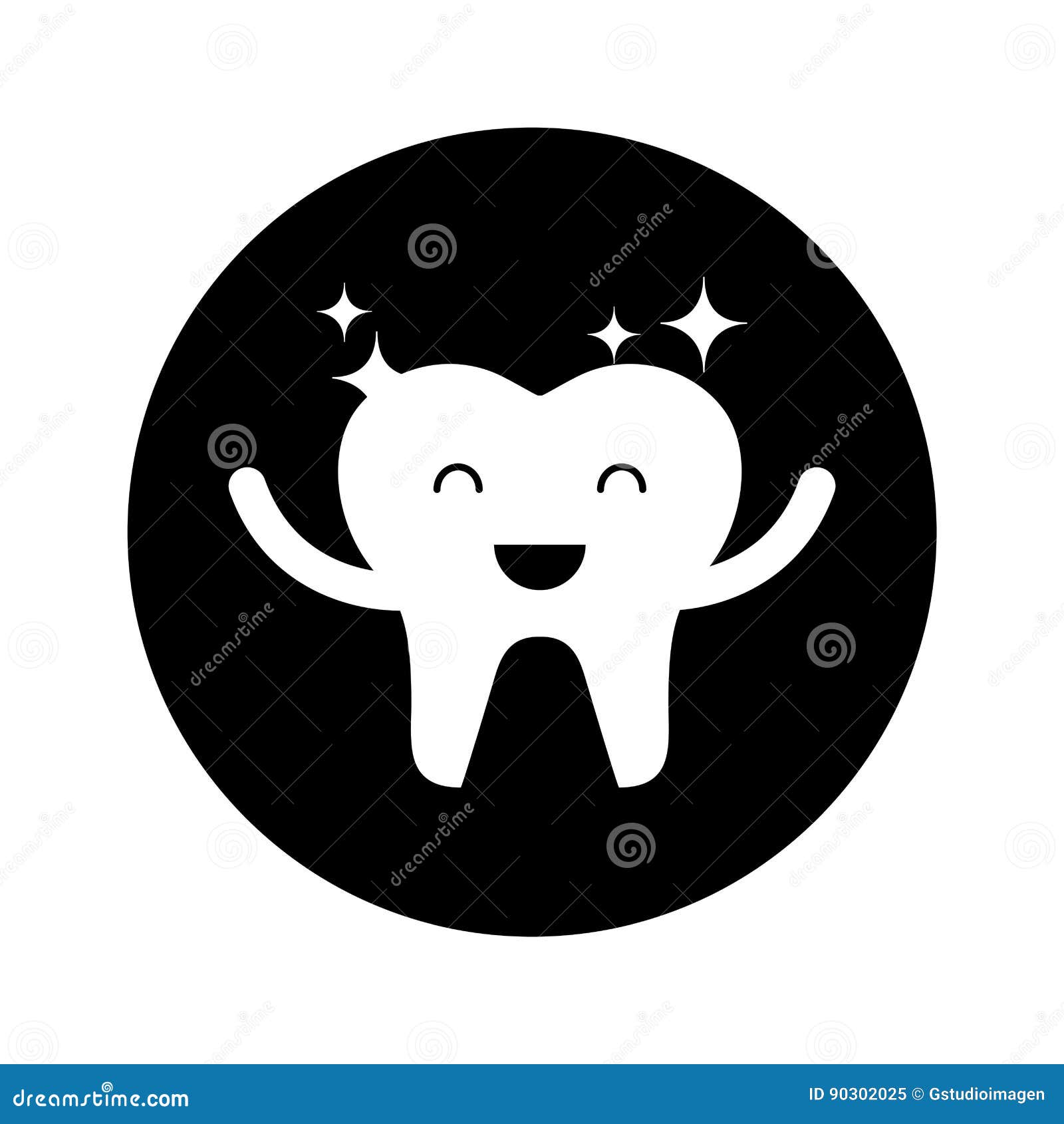 Happy Healthy Tooth Character Icon Stock Vector - Illustration of ...