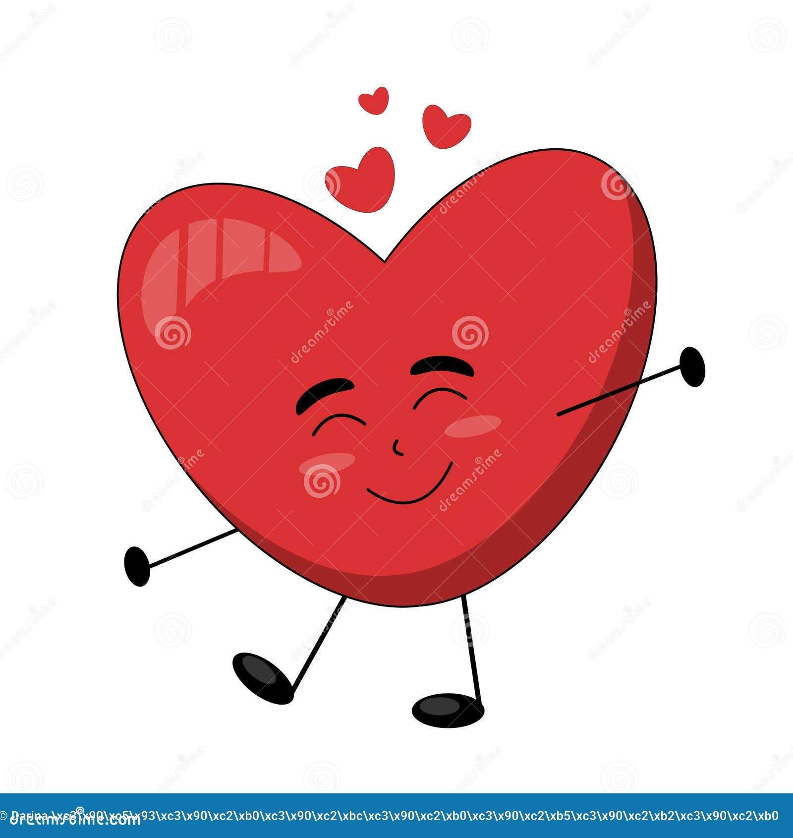 Happy Heart, Heart Character with Expression of Love Feeling, Joy on ...