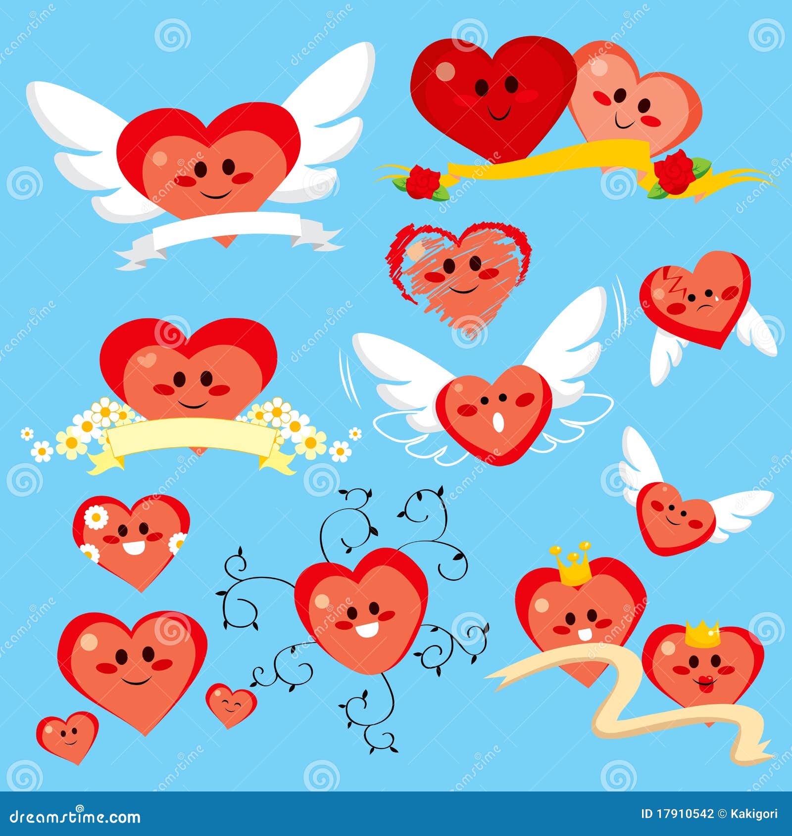 Happy Heart Collection stock vector. Illustration of heart - 17910542