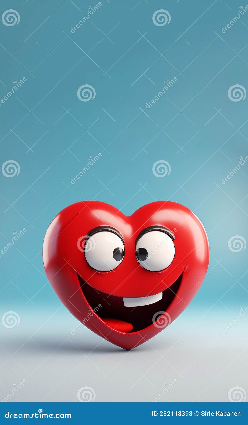 Happy Heart Shaped 3d Emoticon. Empty Copy Space for Text. Stock ...