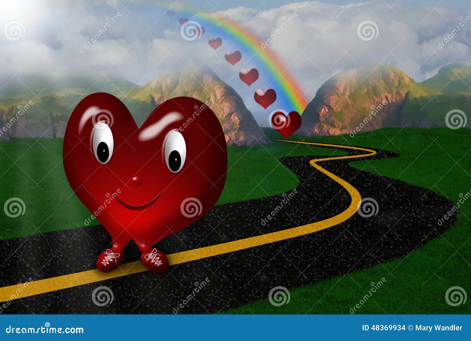 Happy Heart Wih a Smiling Face Stock Illustration - Illustration of ...