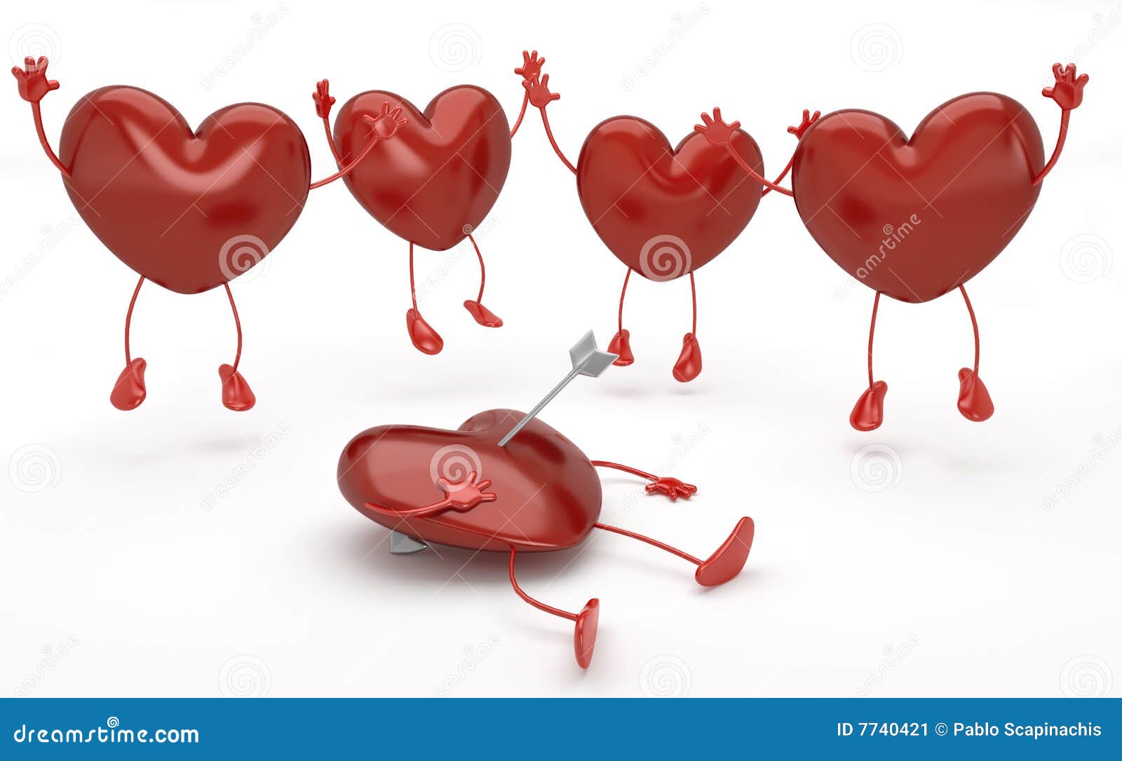 Happy Hearts Series Jumpling and Shot by Cupid Stock Illustration ...