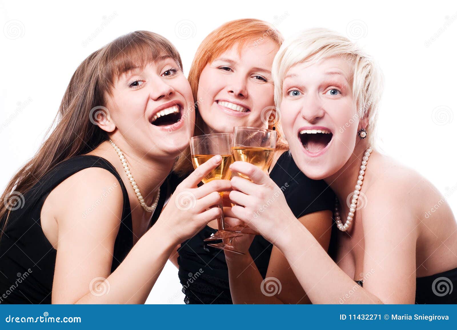 Happy hen-party stock image. Image of necking, girls - 11432271