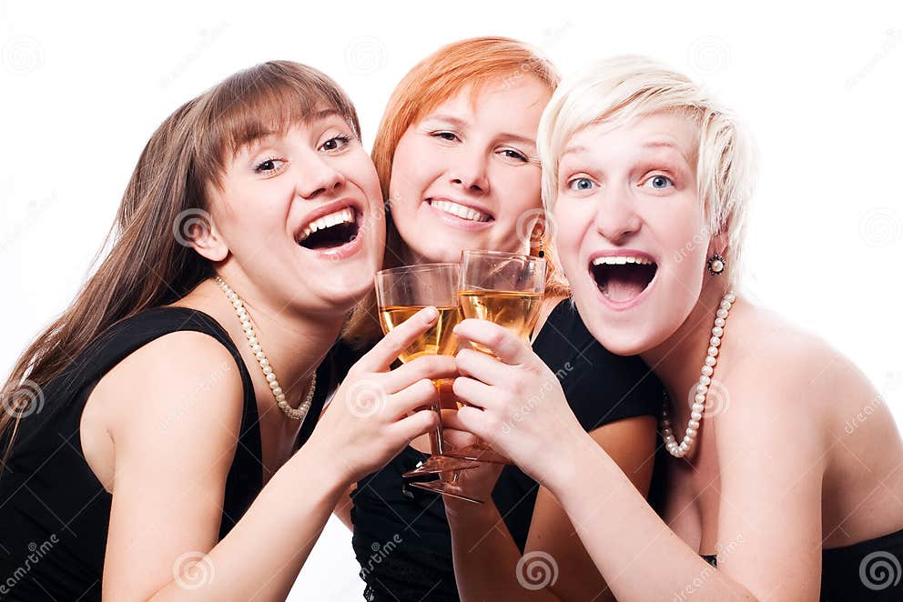Happy hen-party stock image. Image of necking, girls - 11432271