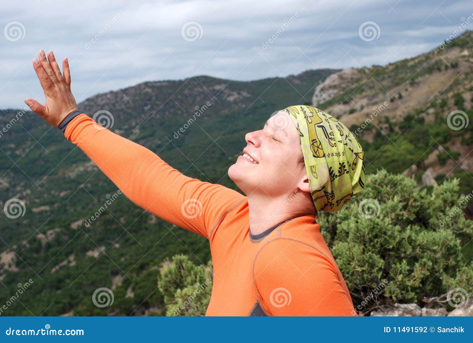 Happy hiker stock photo. Image of reaching, people, smiling - 11491592