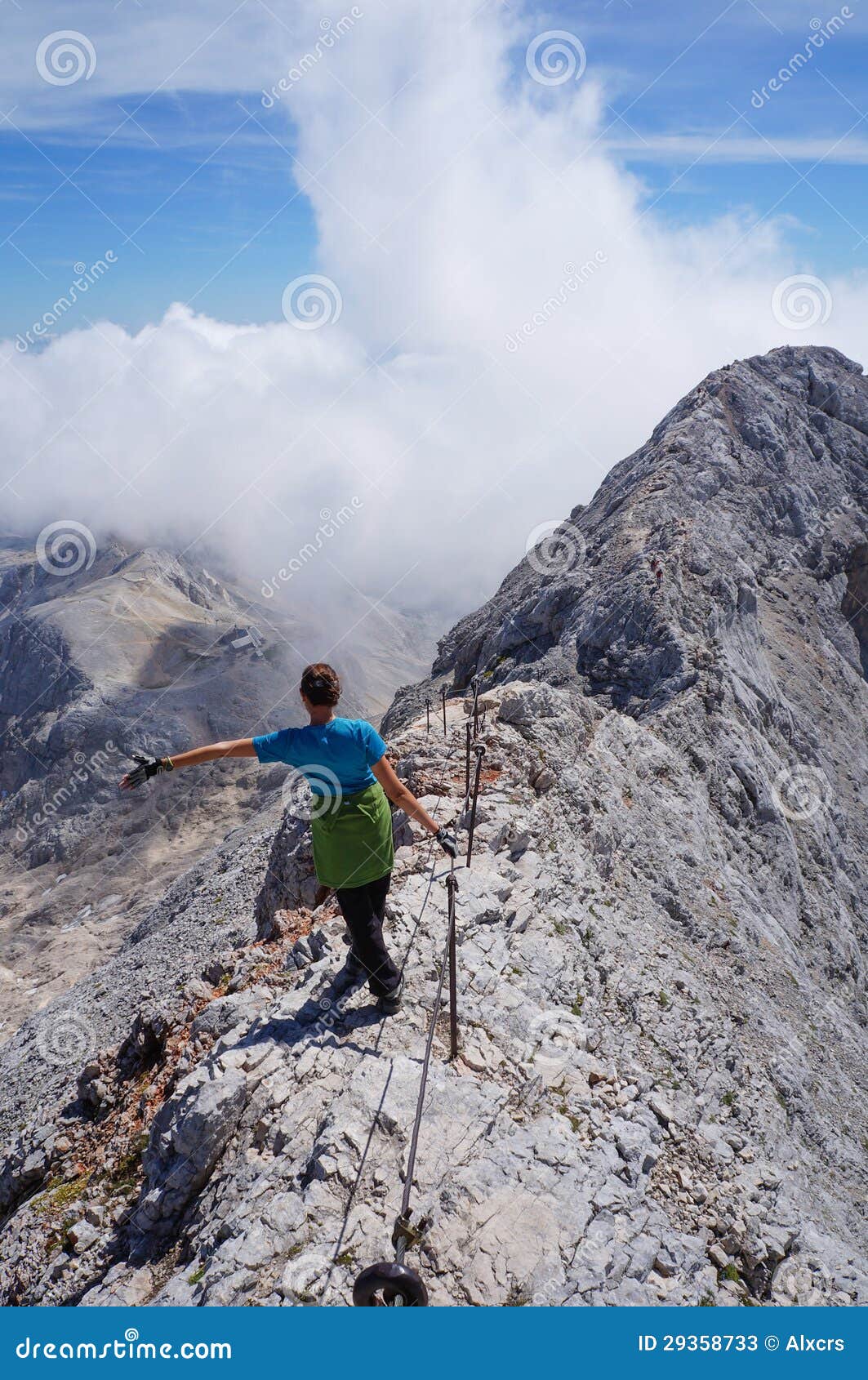 Happy Hiker on a Mountain Ridge Stock Image - Image of courage, boots ...