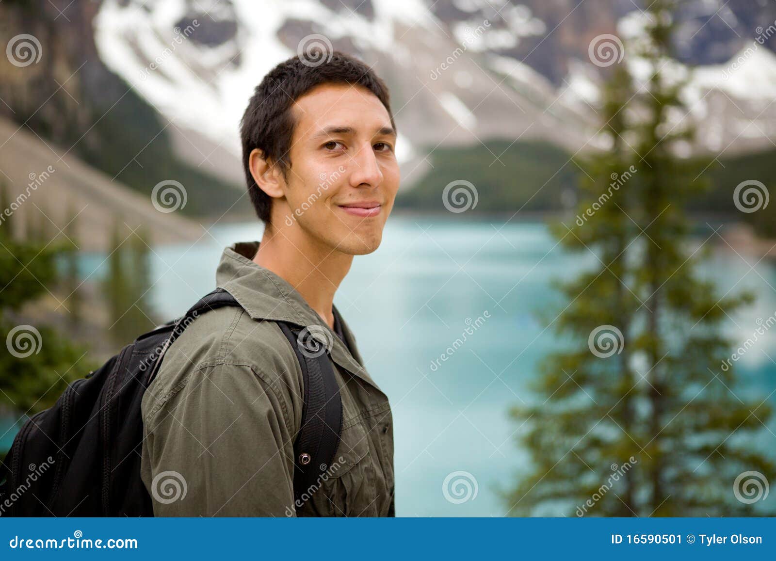 Happy Hiker Portrait stock image. Image of tourist, person - 16590501