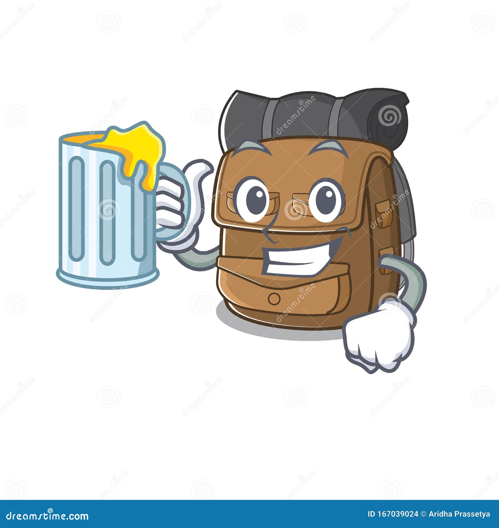 Happy Hiking Backpack Scroll Wearing A Black Graduation Hat Vector ...