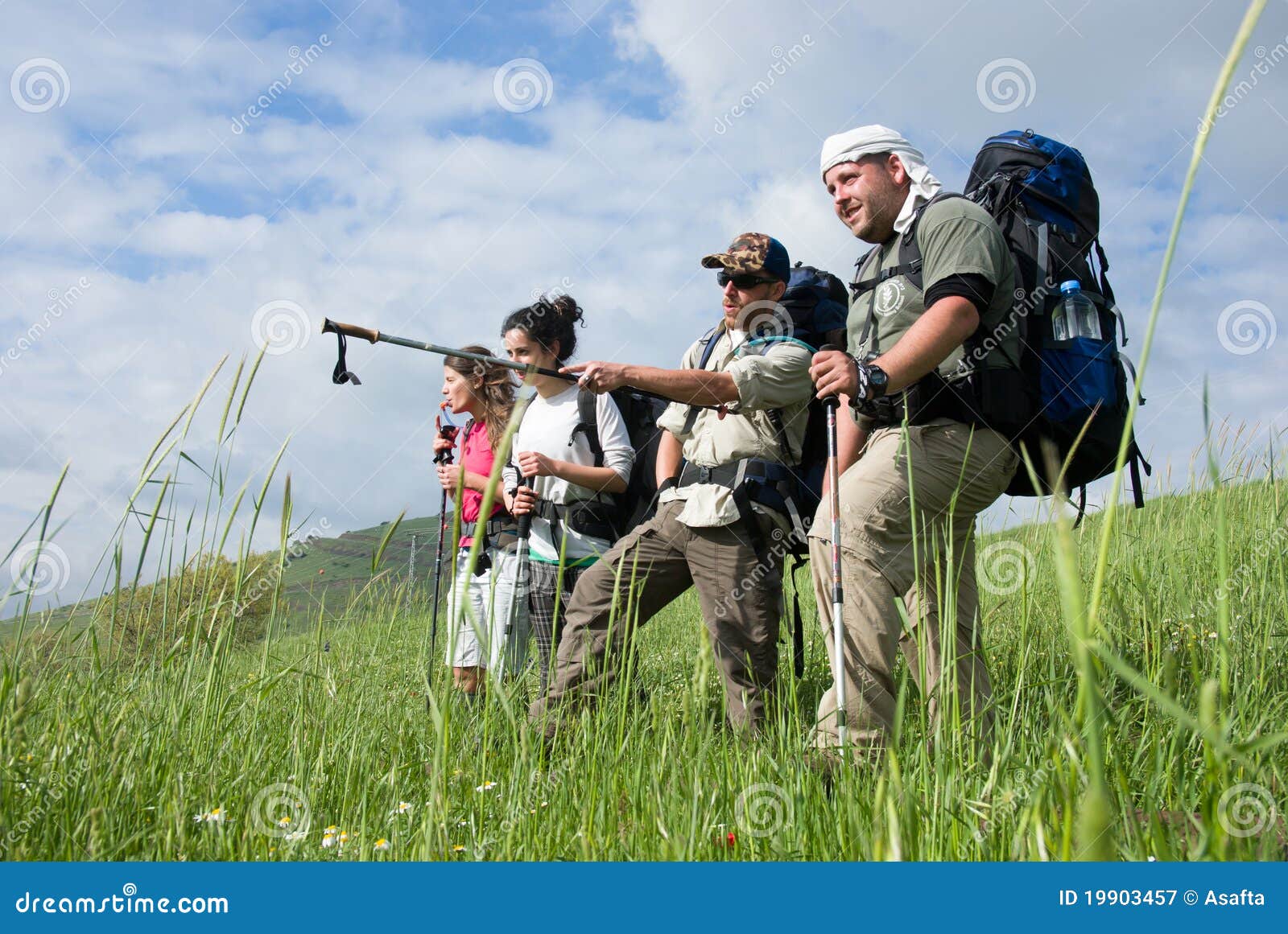 Happy hiking group stock image. Image of hike, nature - 19903457