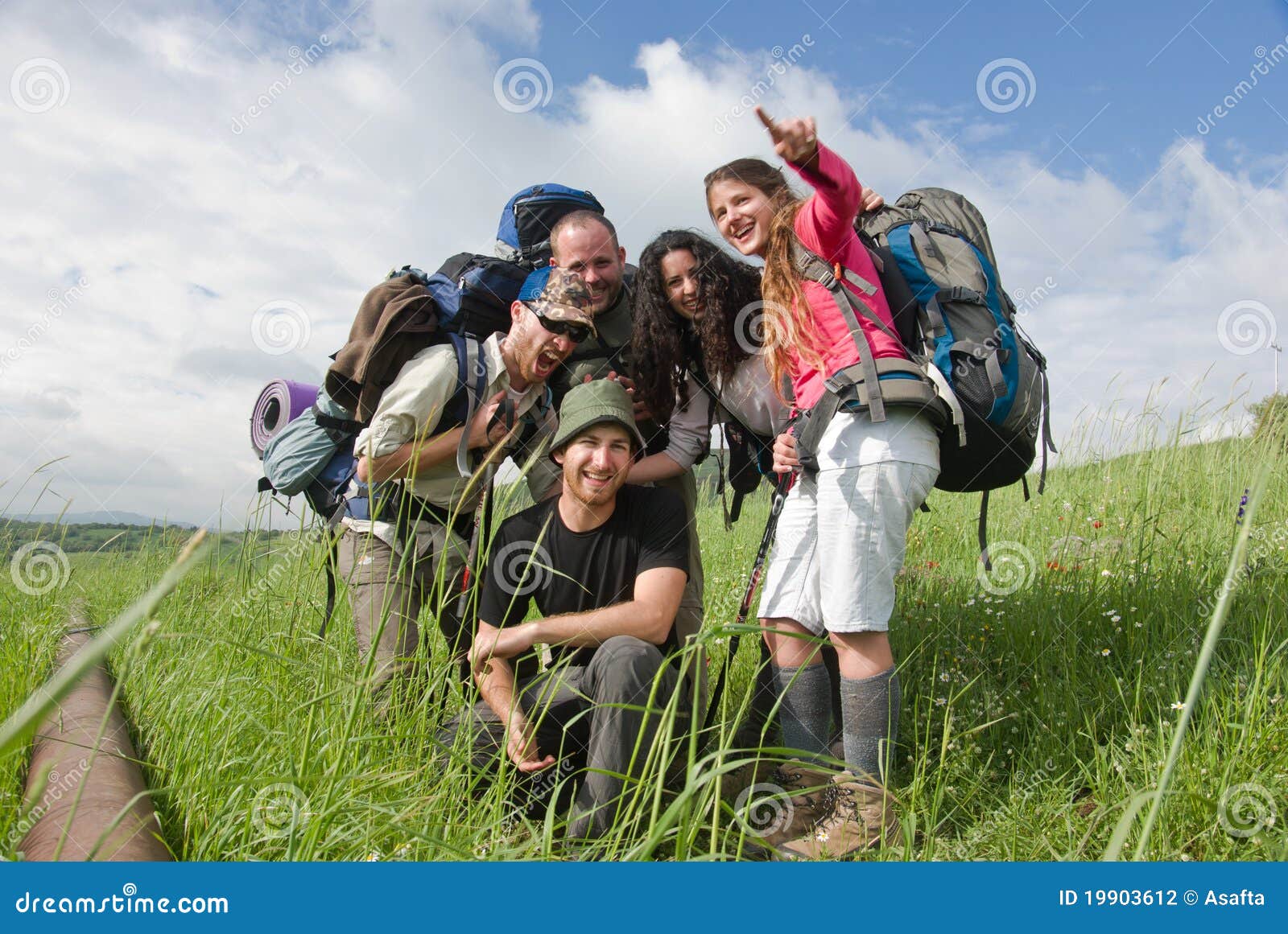 Happy hiking group stock photo. Image of group, caucasian - 19903612