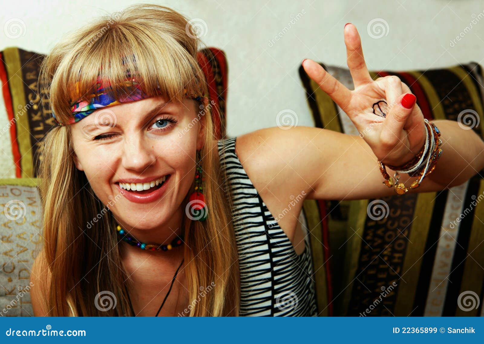 Happy hippie stock image. Image of hand, happiness, disheveled - 22365899