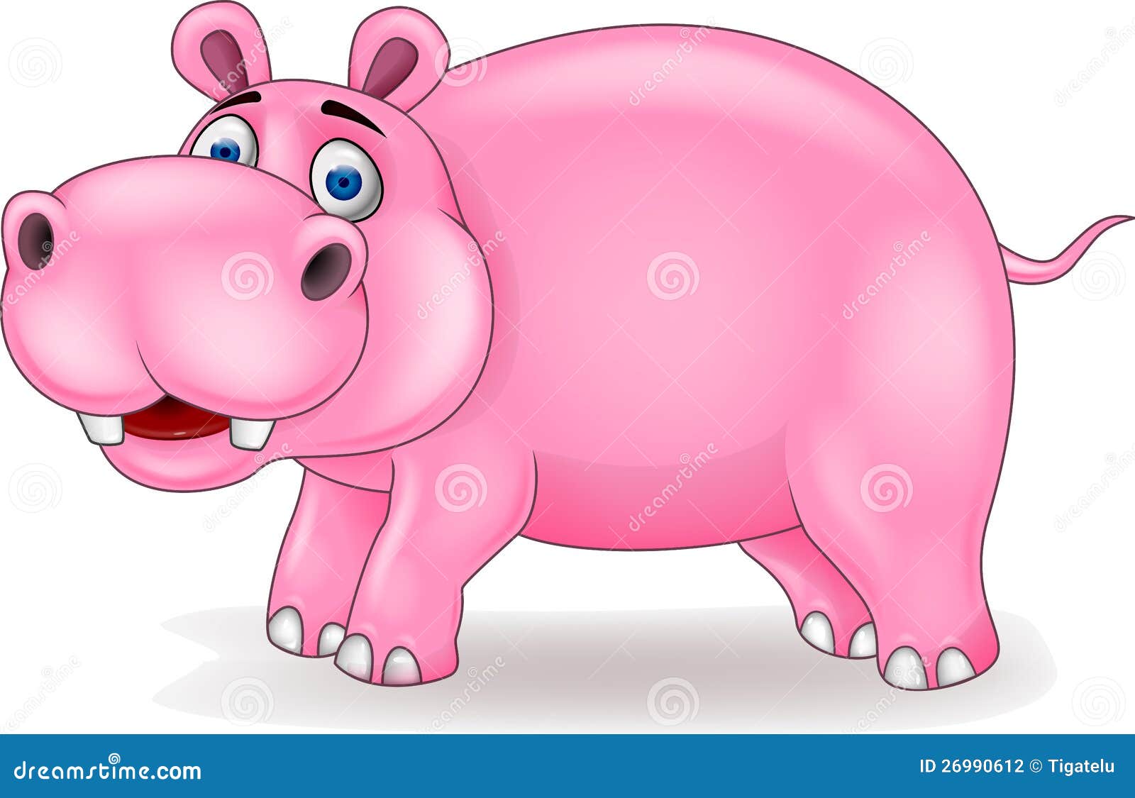 Happy hippo cartoon stock vector. Illustration of huge - 26990612