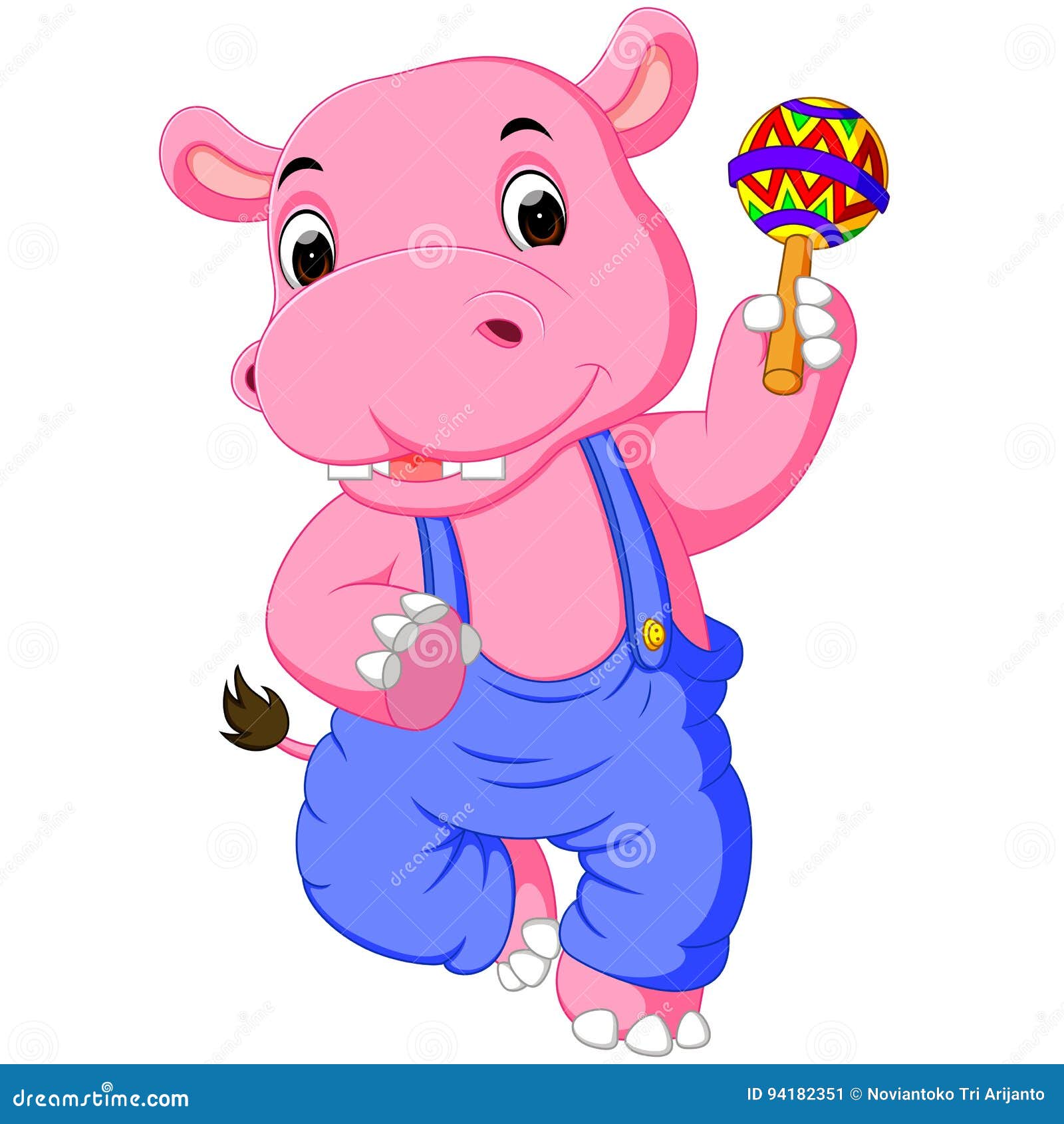 Happy hippo cartoon stock vector. Illustration of cartoon - 94182351