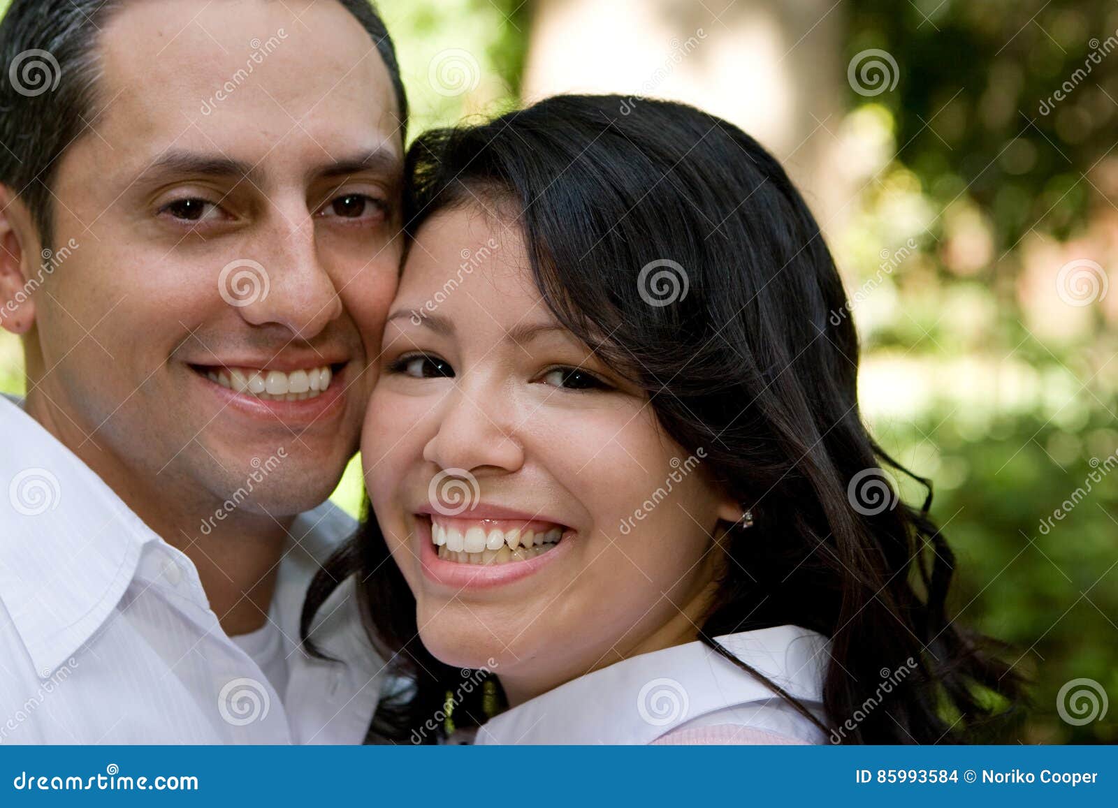 Happy Hispanic Couple Laughing and Smiling. Stock Photo - Image of ...