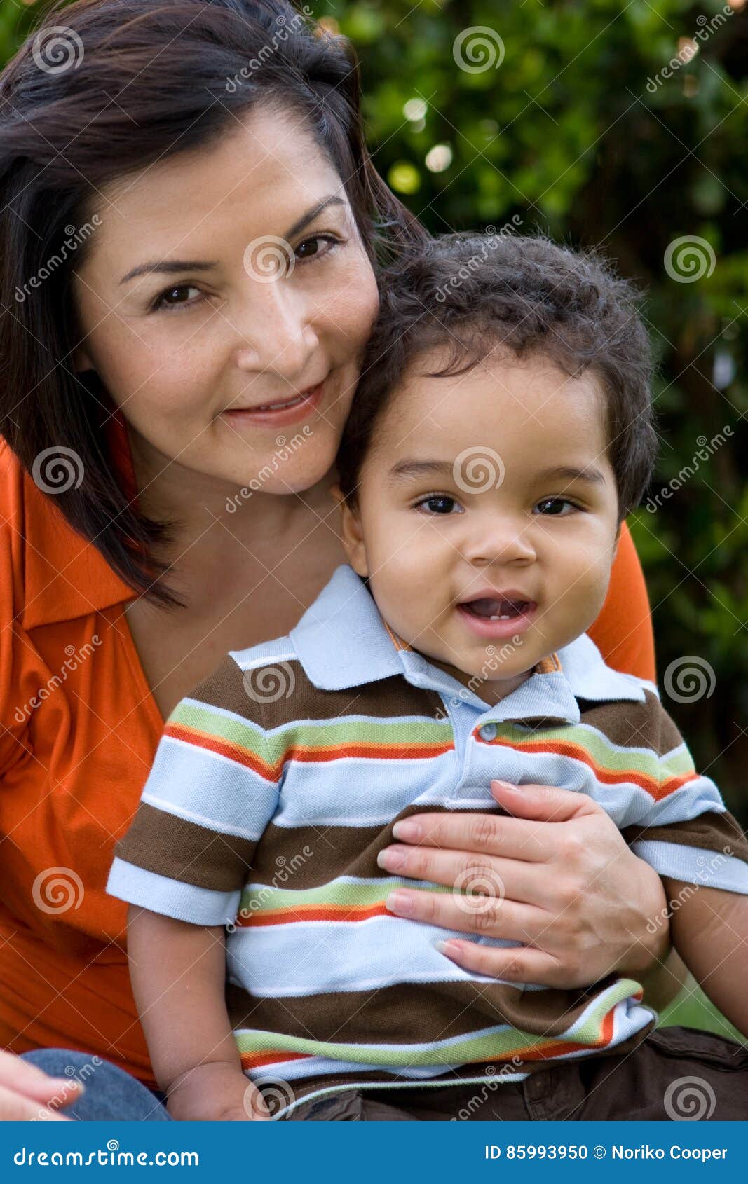 Happy Hispanic Mother and Her Son. Stock Photo - Image of relaxation ...