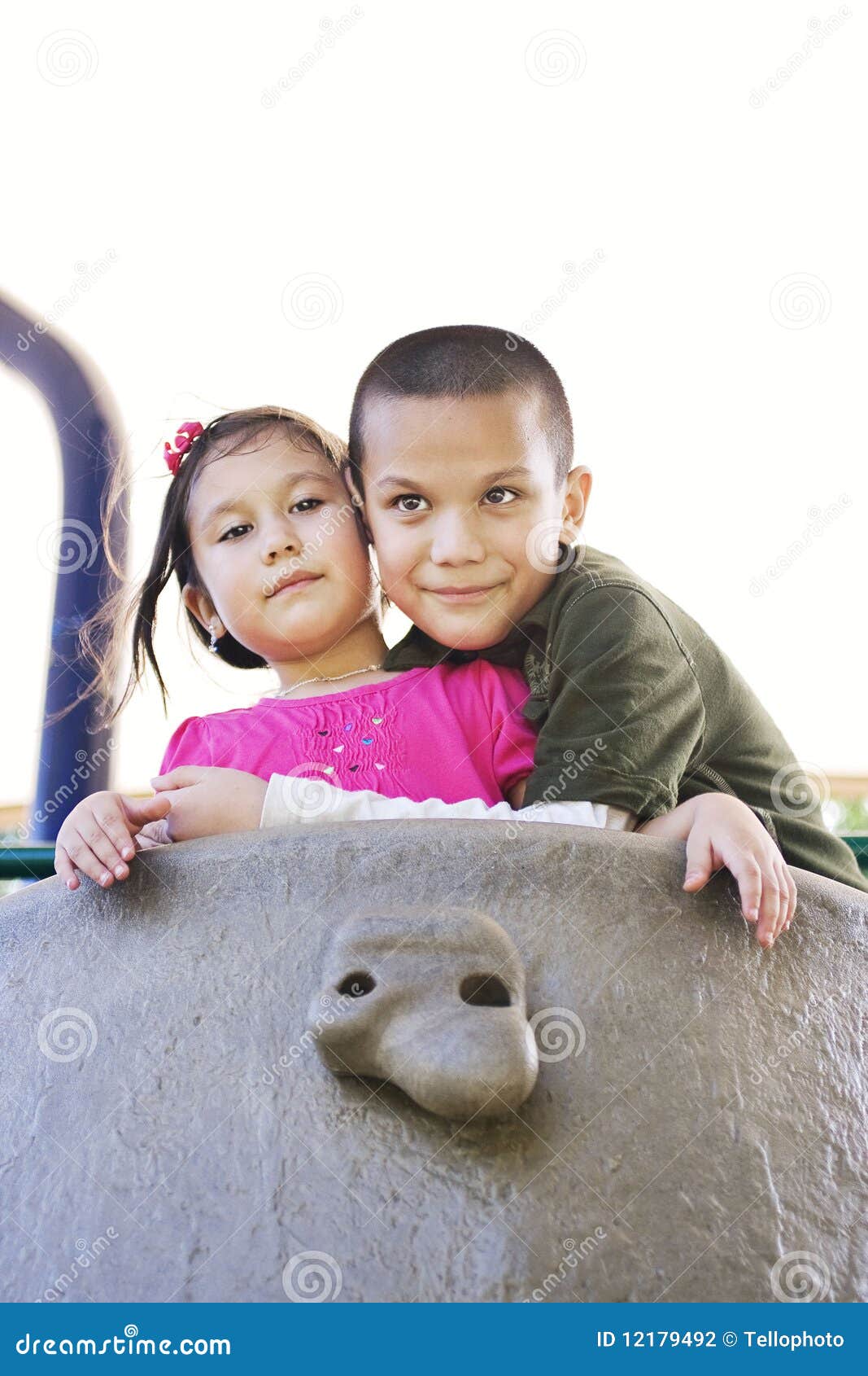 Happy Hispanic Siblings Together at the Playground Stock Photo - Image ...