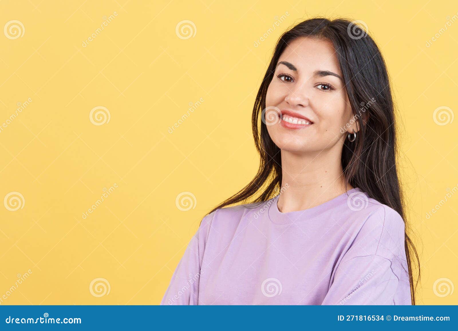Happy Hispanic Woman Smiling at the Camera Stock Photo - Image of ...