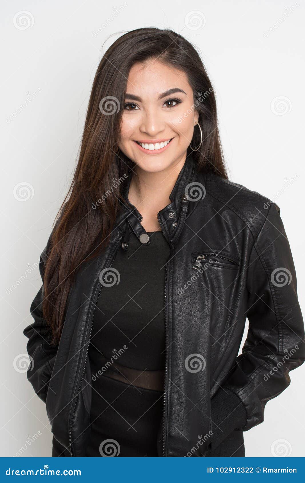 Happy Hispanic Woman stock photo. Image of person, woman - 102912322