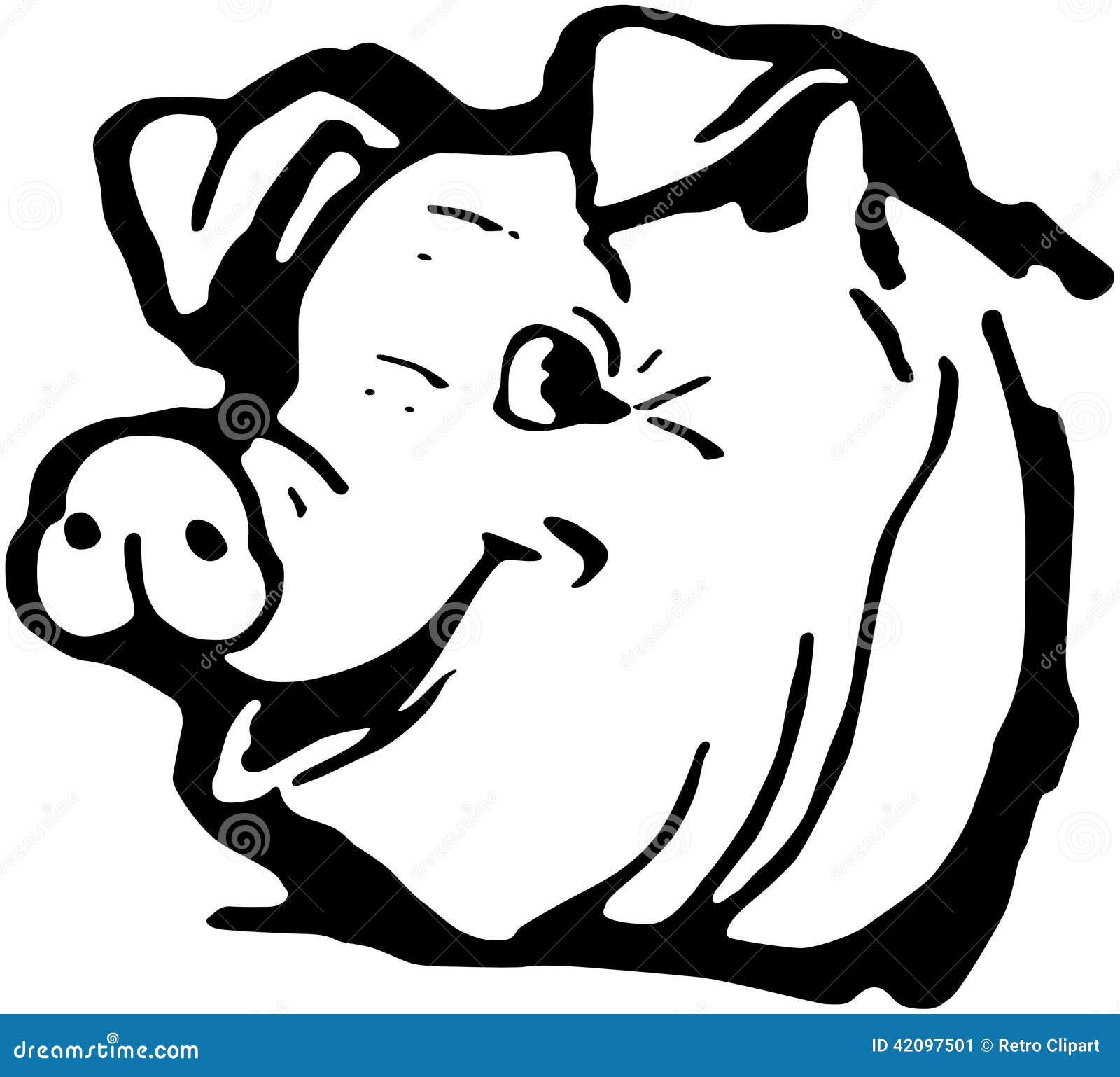 Happy Hog stock vector. Illustration of happy, retro - 42097501