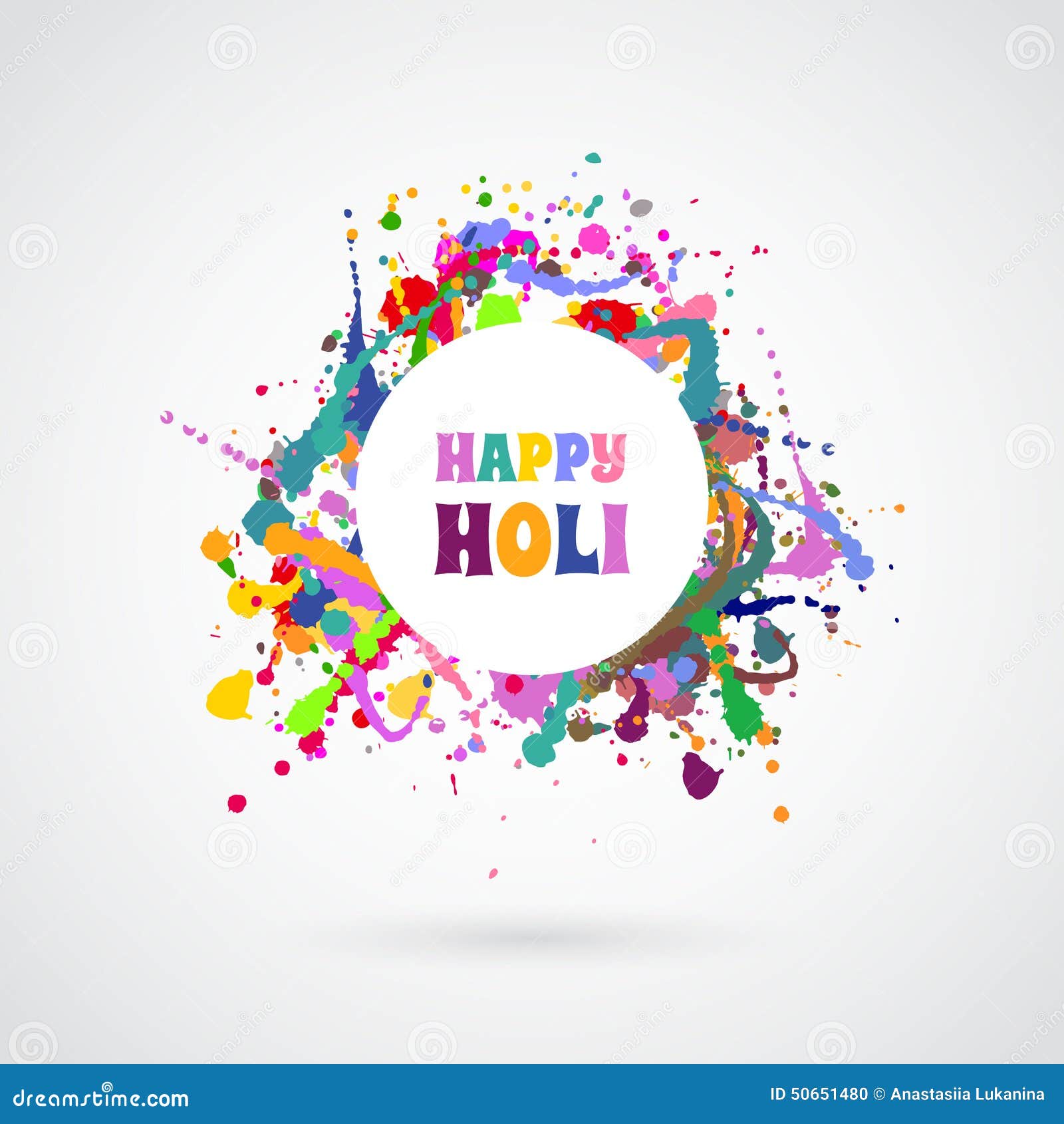 Happy Holi card template stock vector. Illustration of holiday - 50651480