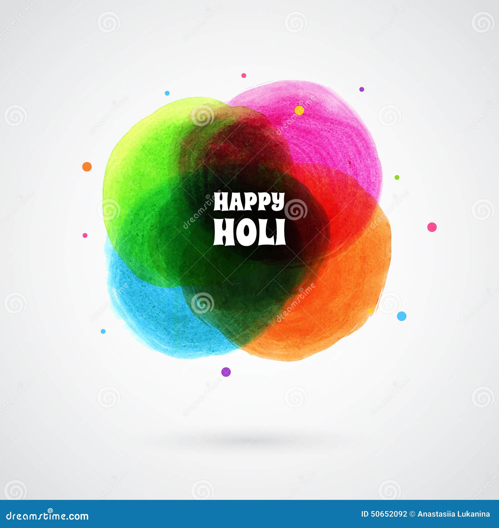 Happy Holi card template stock vector. Illustration of event - 50652092