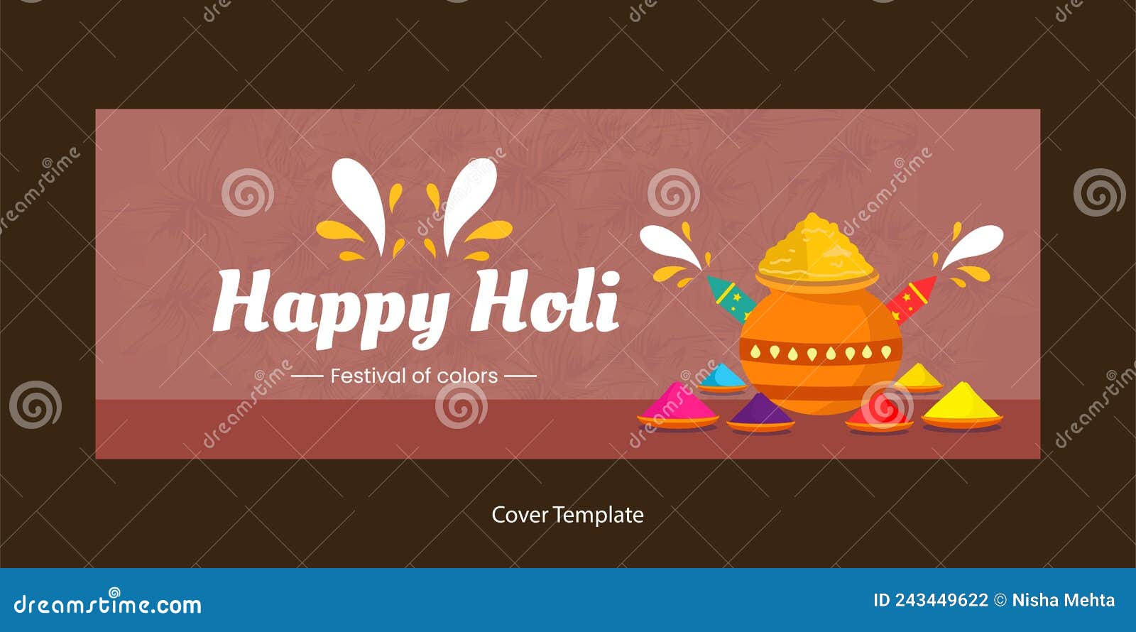 Happy Holi Cover Page Design Stock Vector - Illustration of poster ...