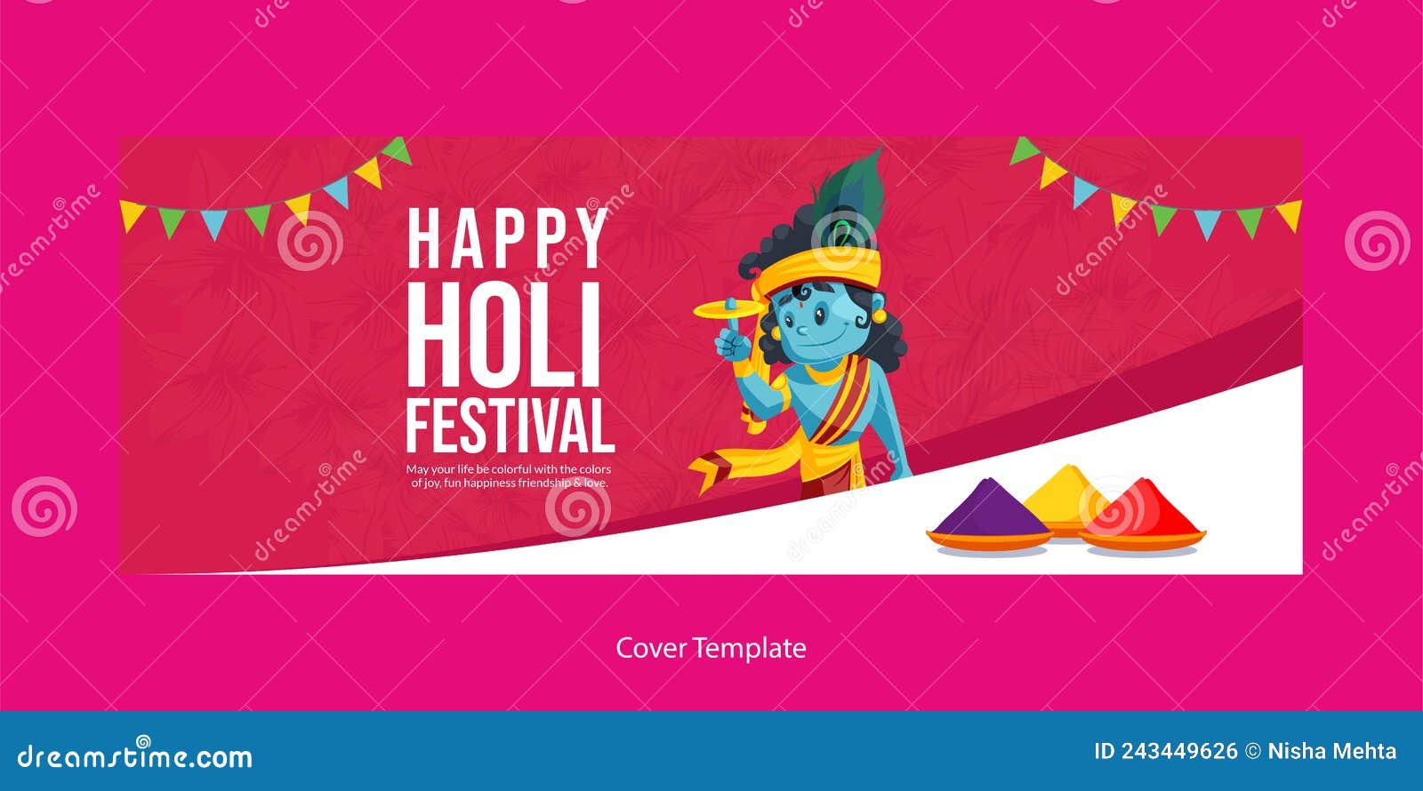 Happy Holi Cover Page Design Stock Vector - Illustration of poster ...
