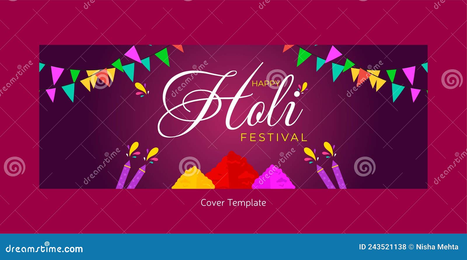 Happy Holi Cover Page Design Stock Vector - Illustration of celebration ...
