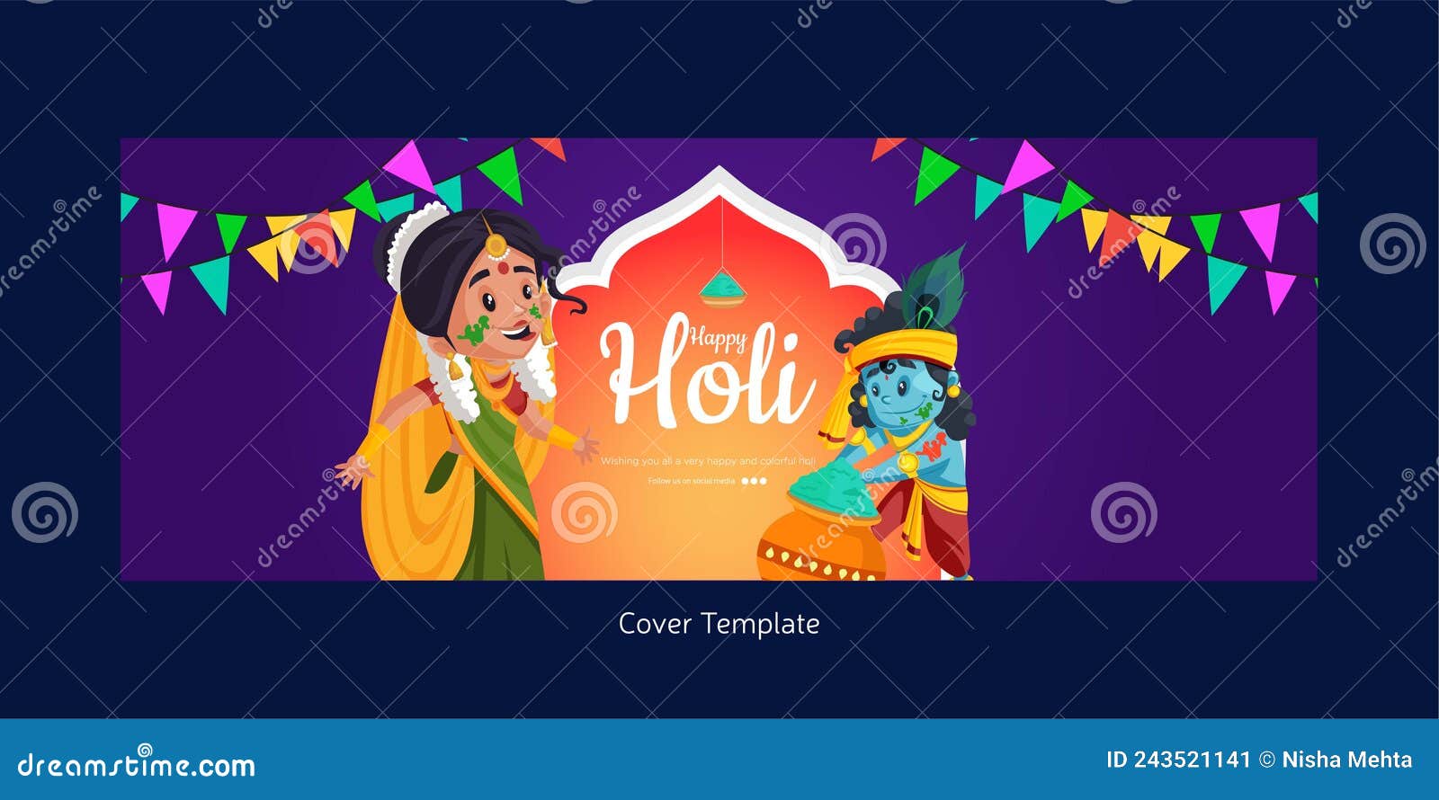 Happy Holi Cover Page Design Stock Vector - Illustration of india ...