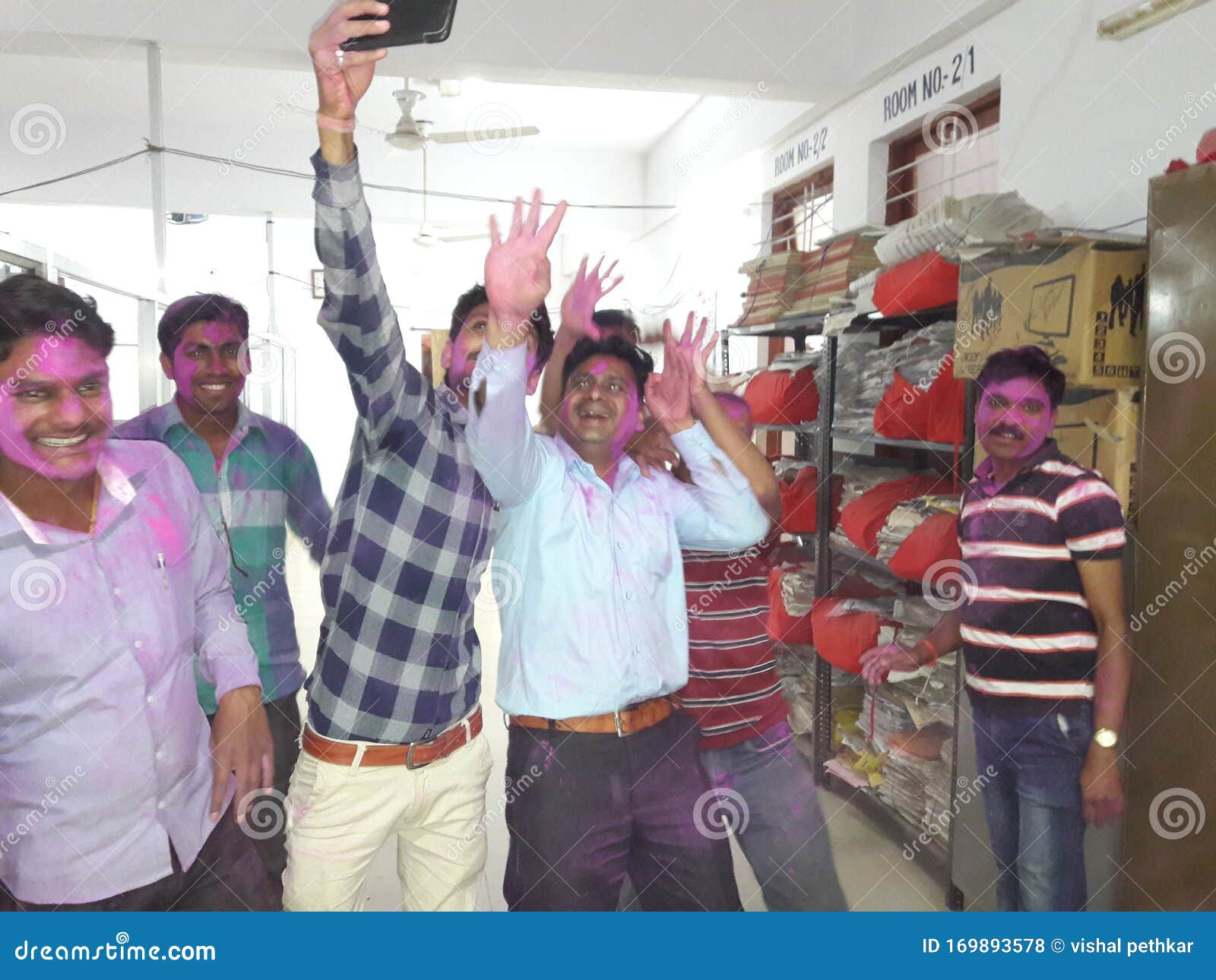 Happy holi with friends editorial stock photo. Image of holi - 169893578