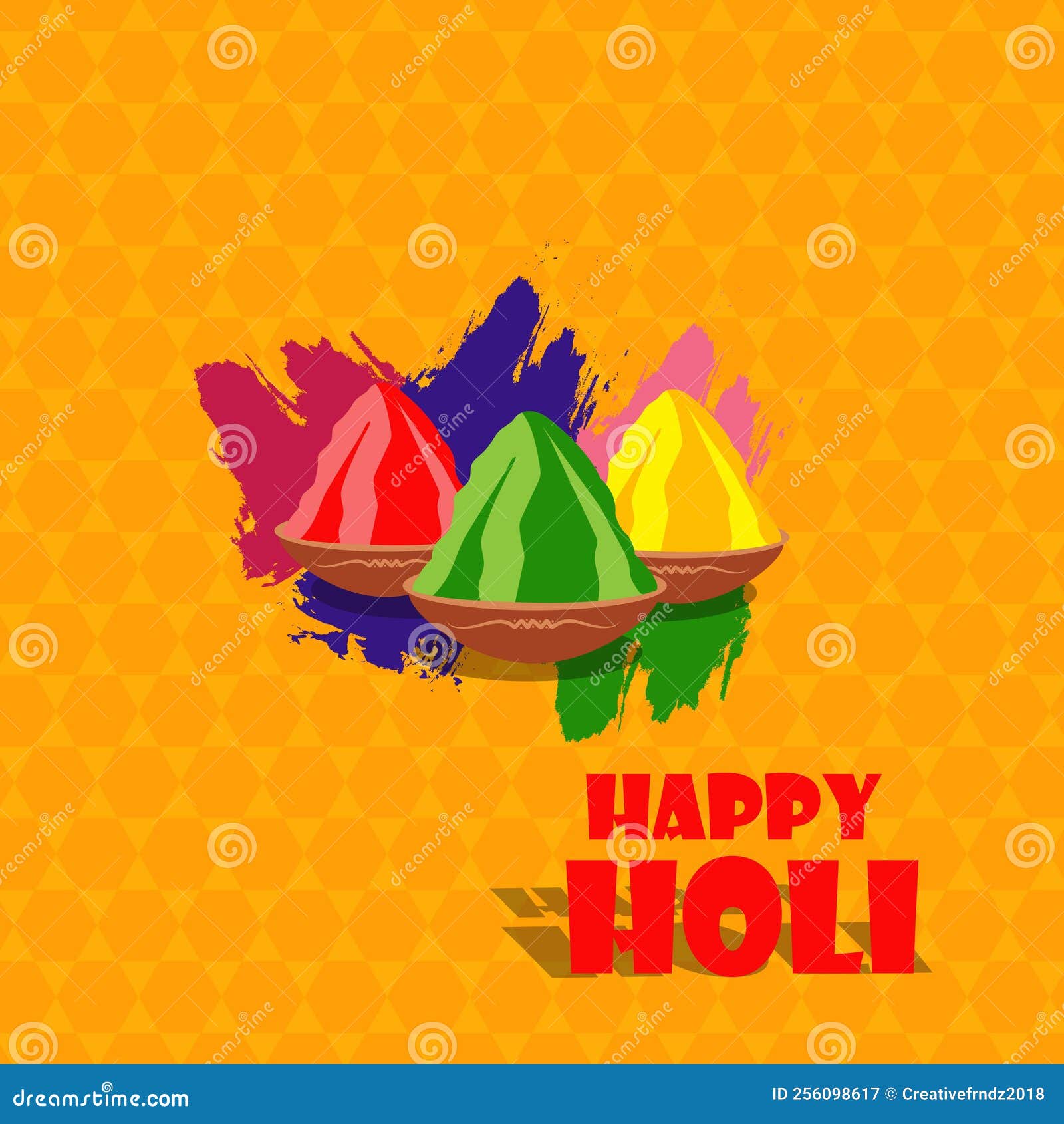 Happy Holi Greeting Card Design Stock Vector - Illustration of color ...