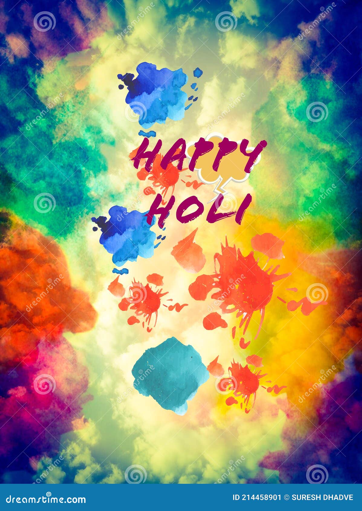 Happy Holi. Holi Hai. Illustration Image. Greeting Card Stock ...