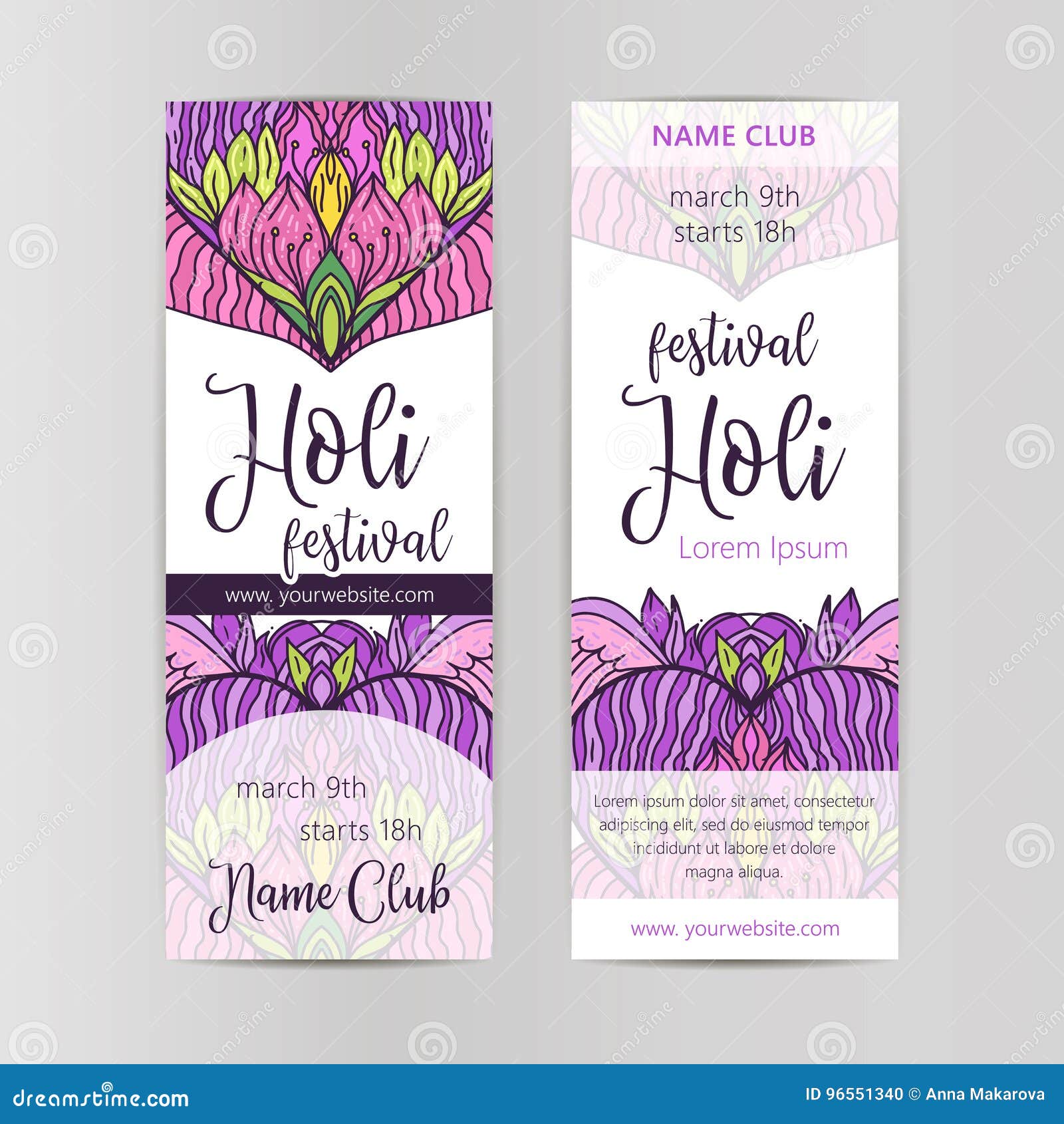 Happy Holi Invitation Template Background Design Element Stock ...