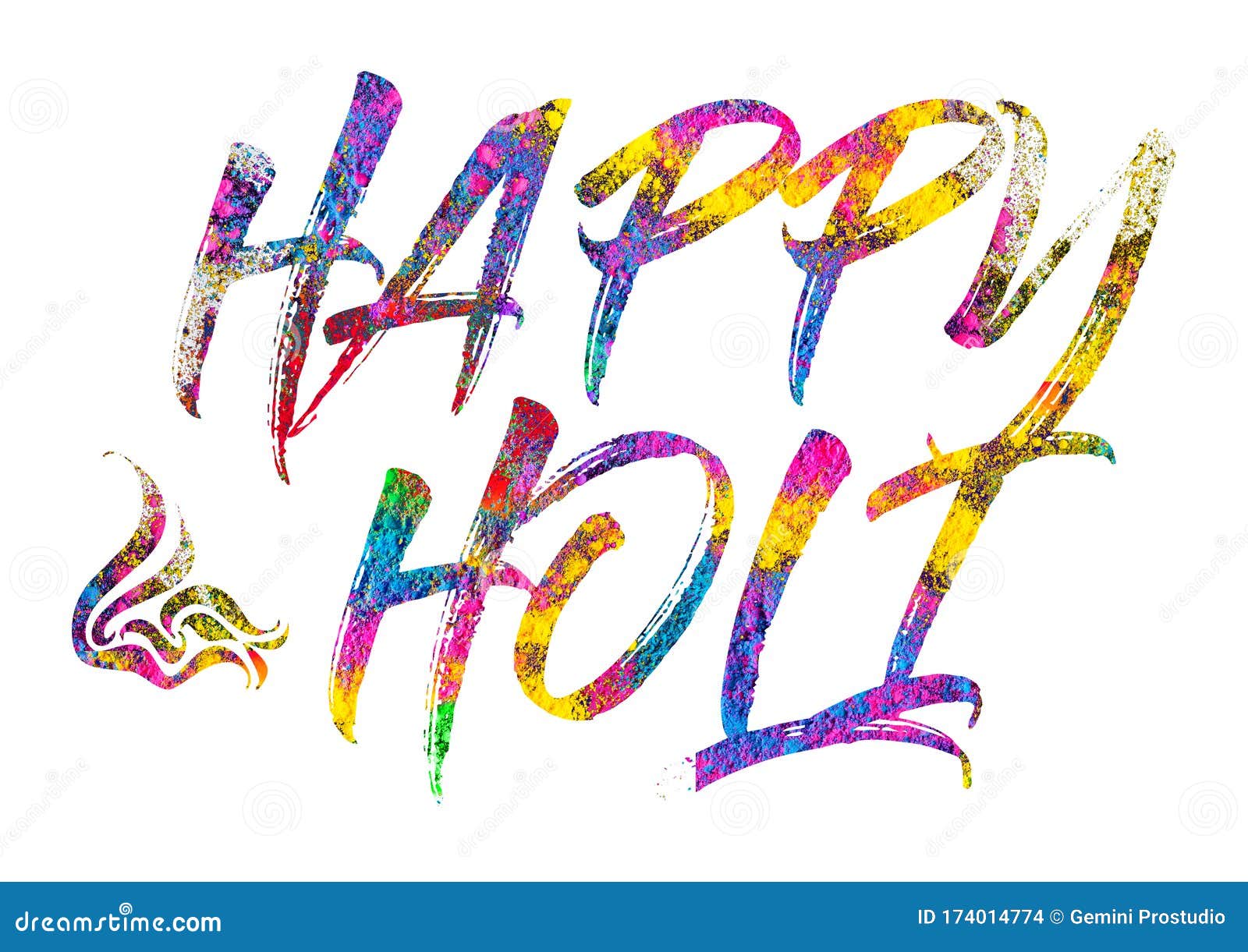 Happy Holi Celebration With Colors, Clay Lamp. Holi Or Dol Yatra Is ...