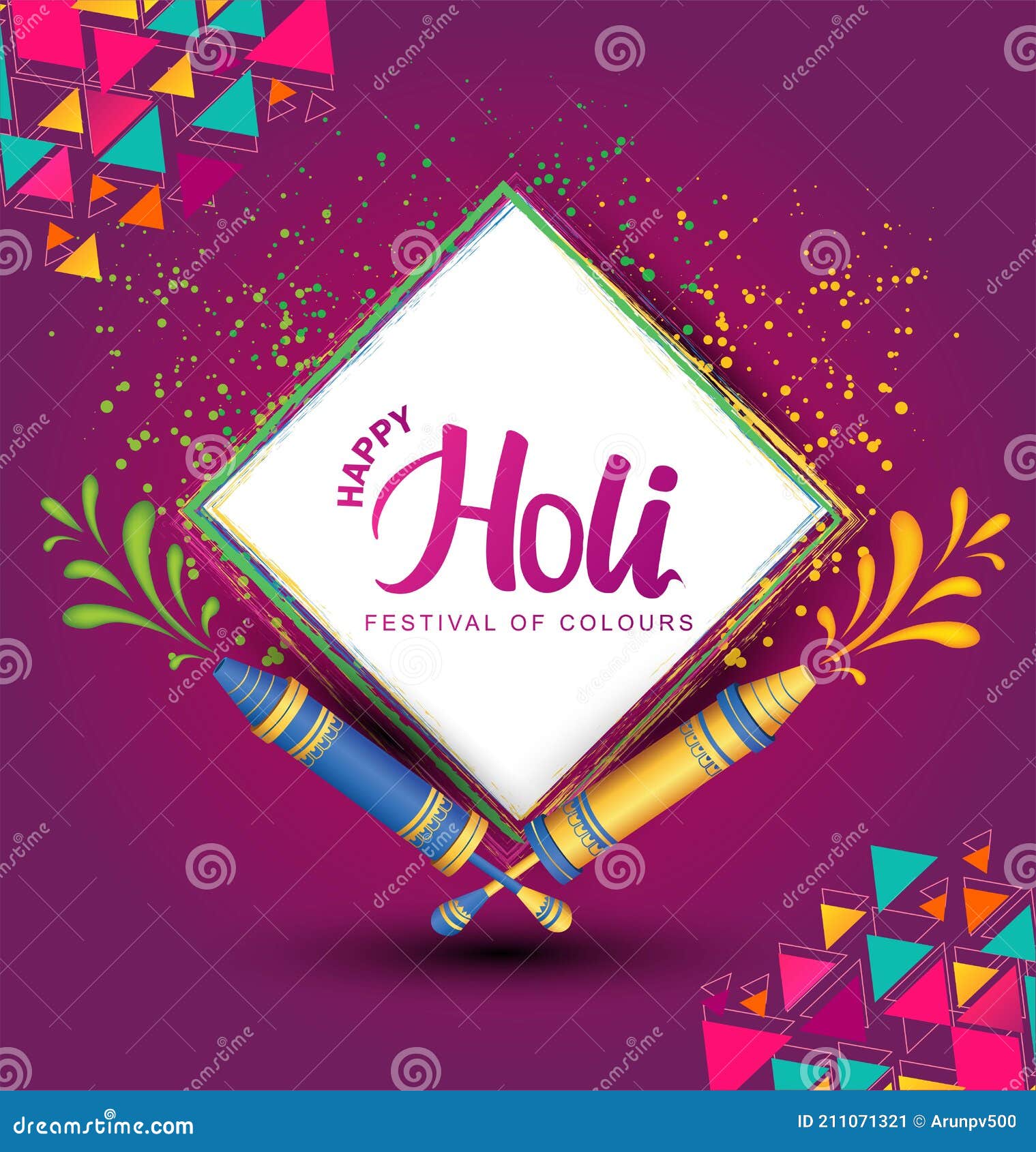 Happy Holi Vector Elements for Card Design , Happy Holi Design Stock ...