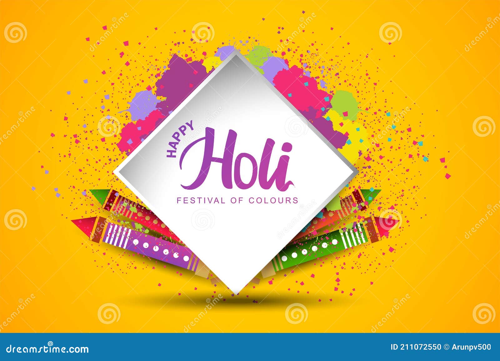Happy Holi Vector Elements for Card Design , Happy Holi Design Stock ...