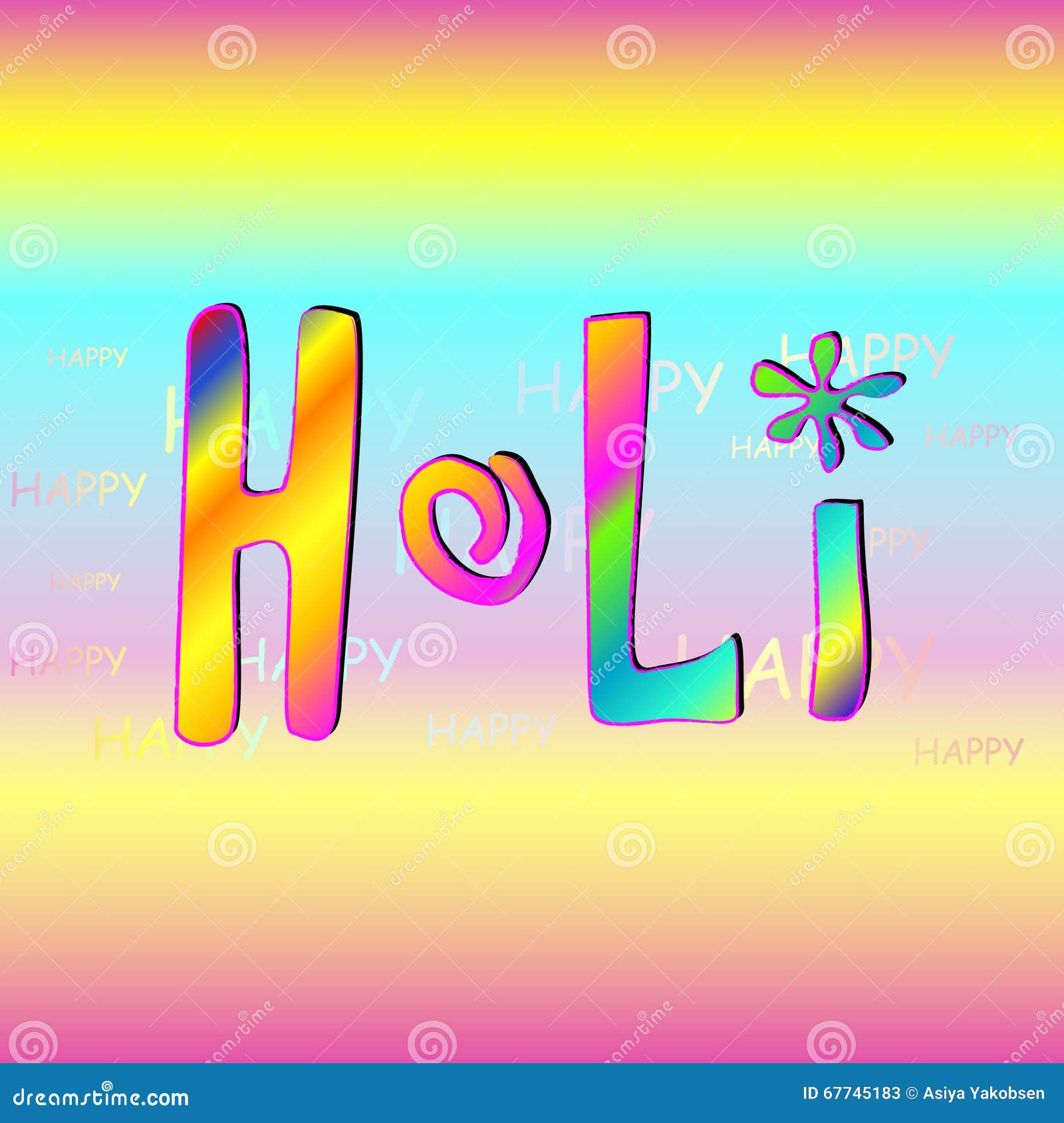 Happy holi stock illustration. Illustration of colourful - 67745183