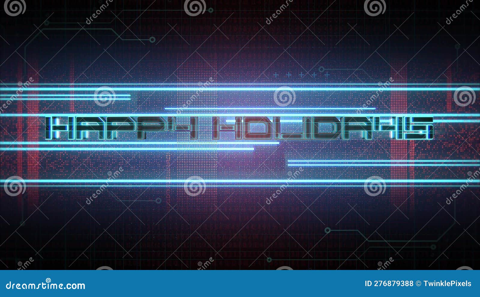 Happy Holidays with Cyberpunk Display and Matrix Code Stock Footage ...