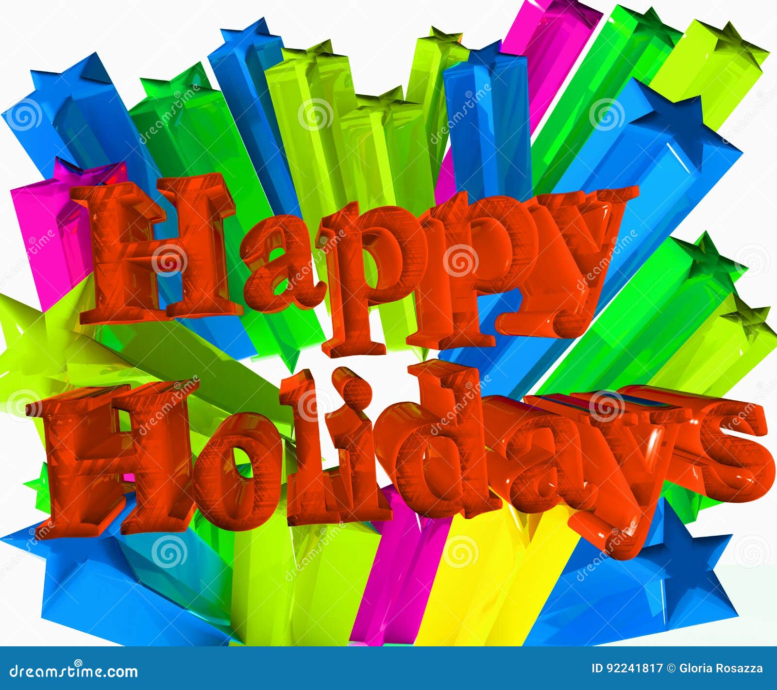 Happy Holidays 3D Festive Image Stock Illustration - Illustration of ...
